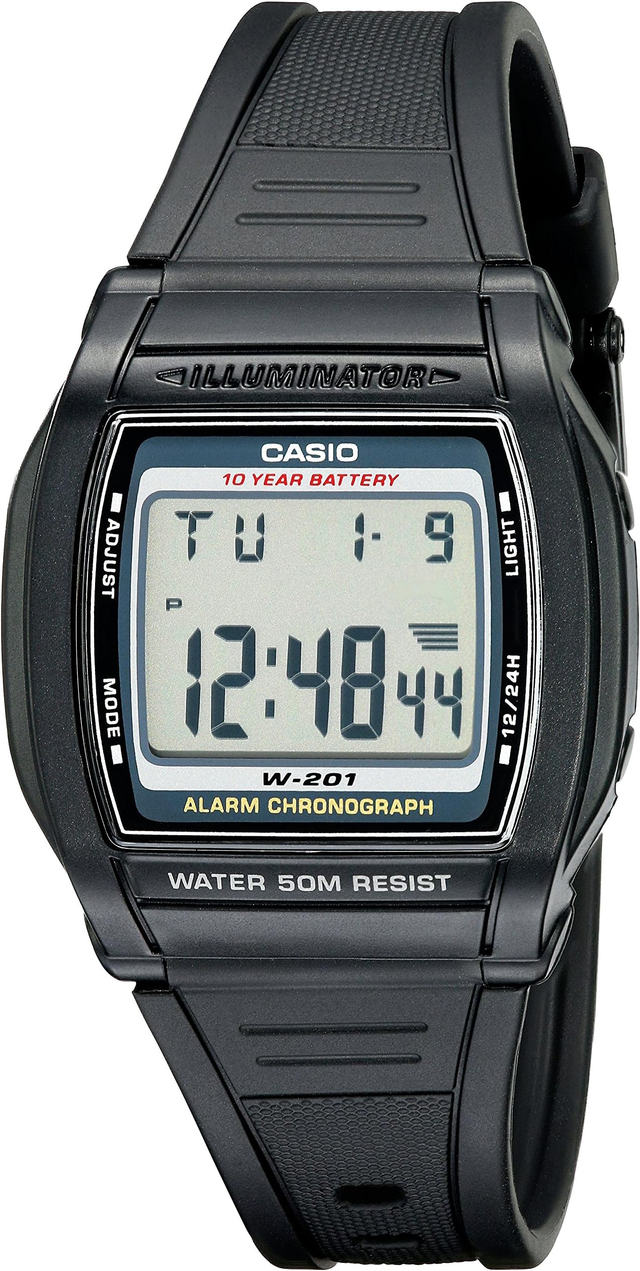 Casio Men Digital Quartz Watch with Plastic Strap W-201-1AV : classic ...