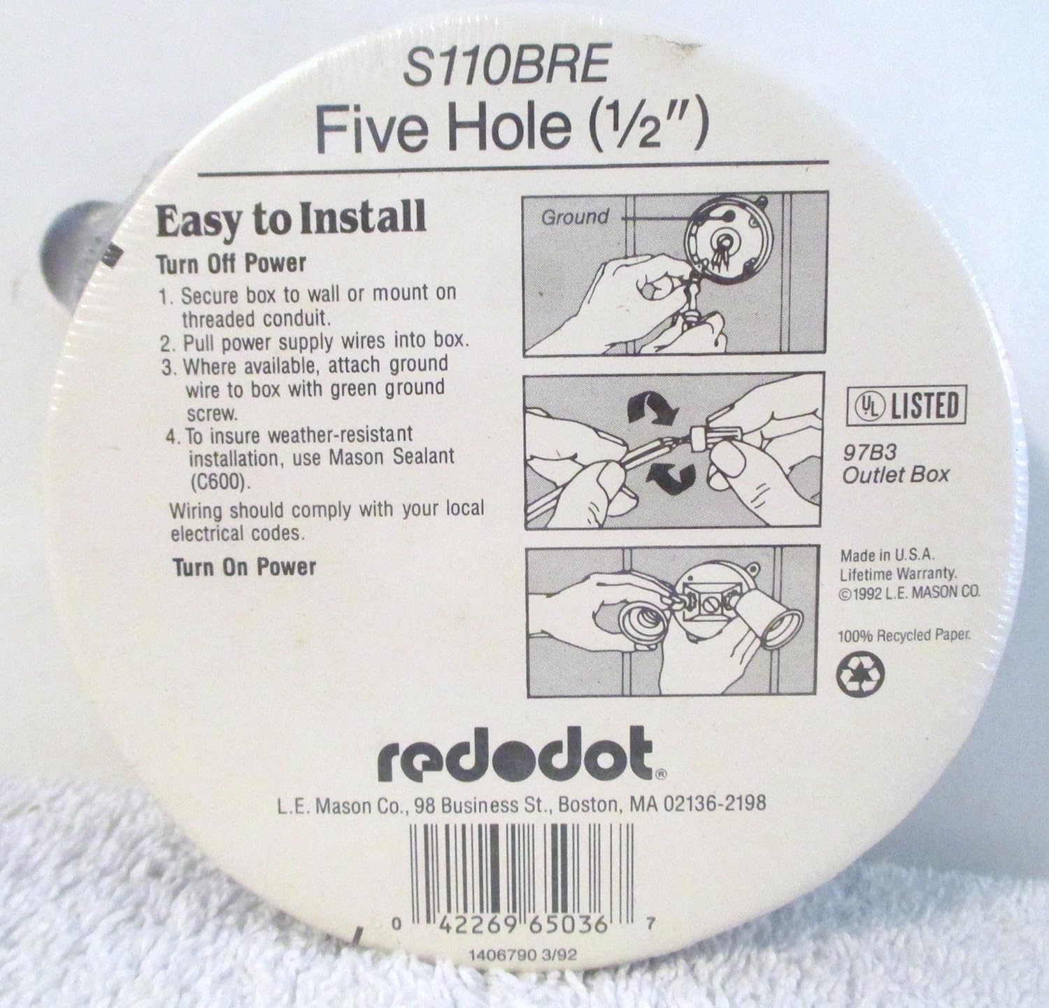Red Dot five hole 1/2" threaded hole for PVC or Conduit feeds ...