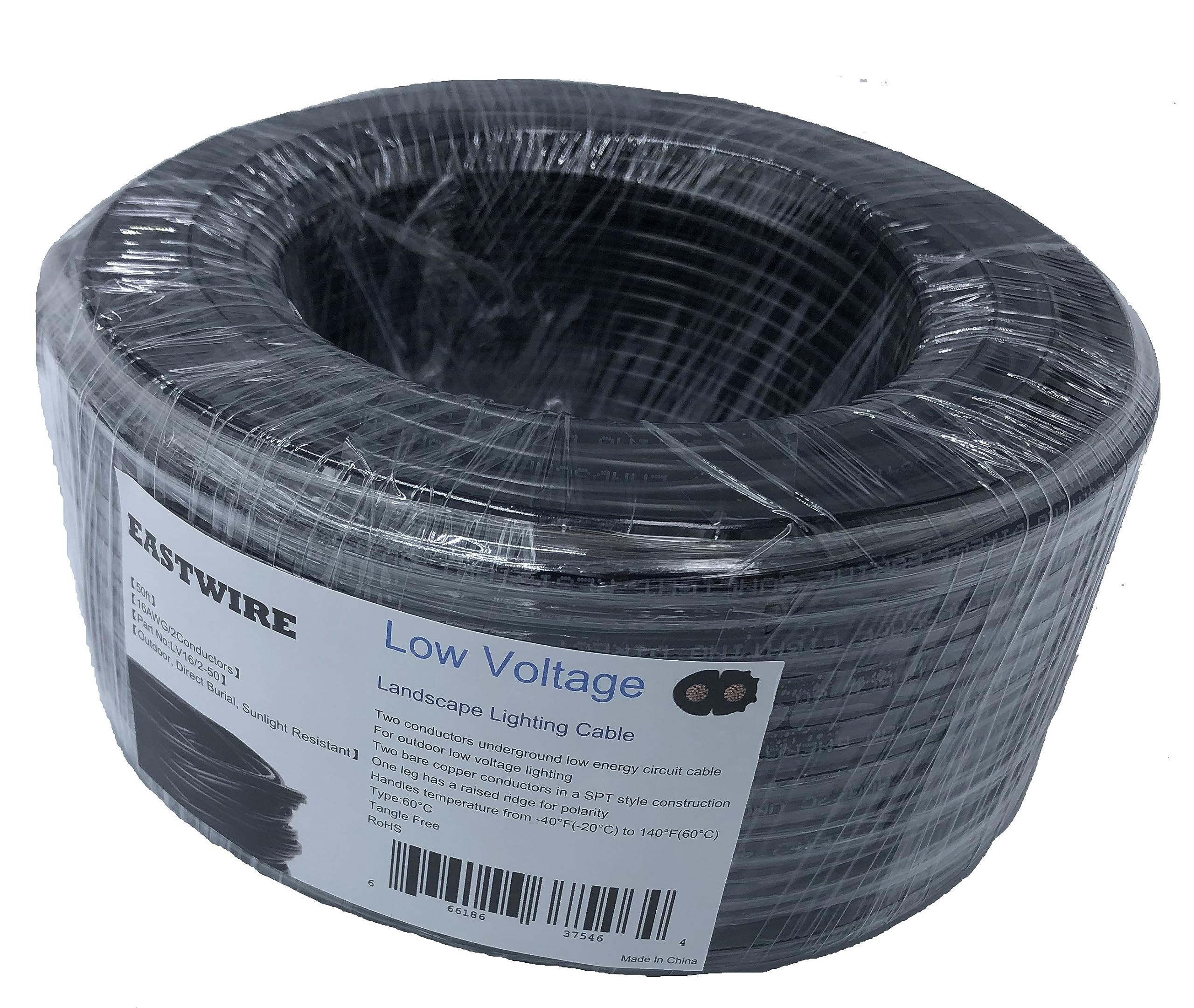 50ft of 16 Gauge Wire 2 Conductors, 16/2 Low Voltage Landscape Wire ...
