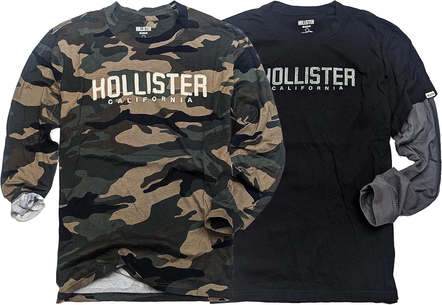 Amazon.com: Hollister Camiseta estampada de manga larga para hombre ...