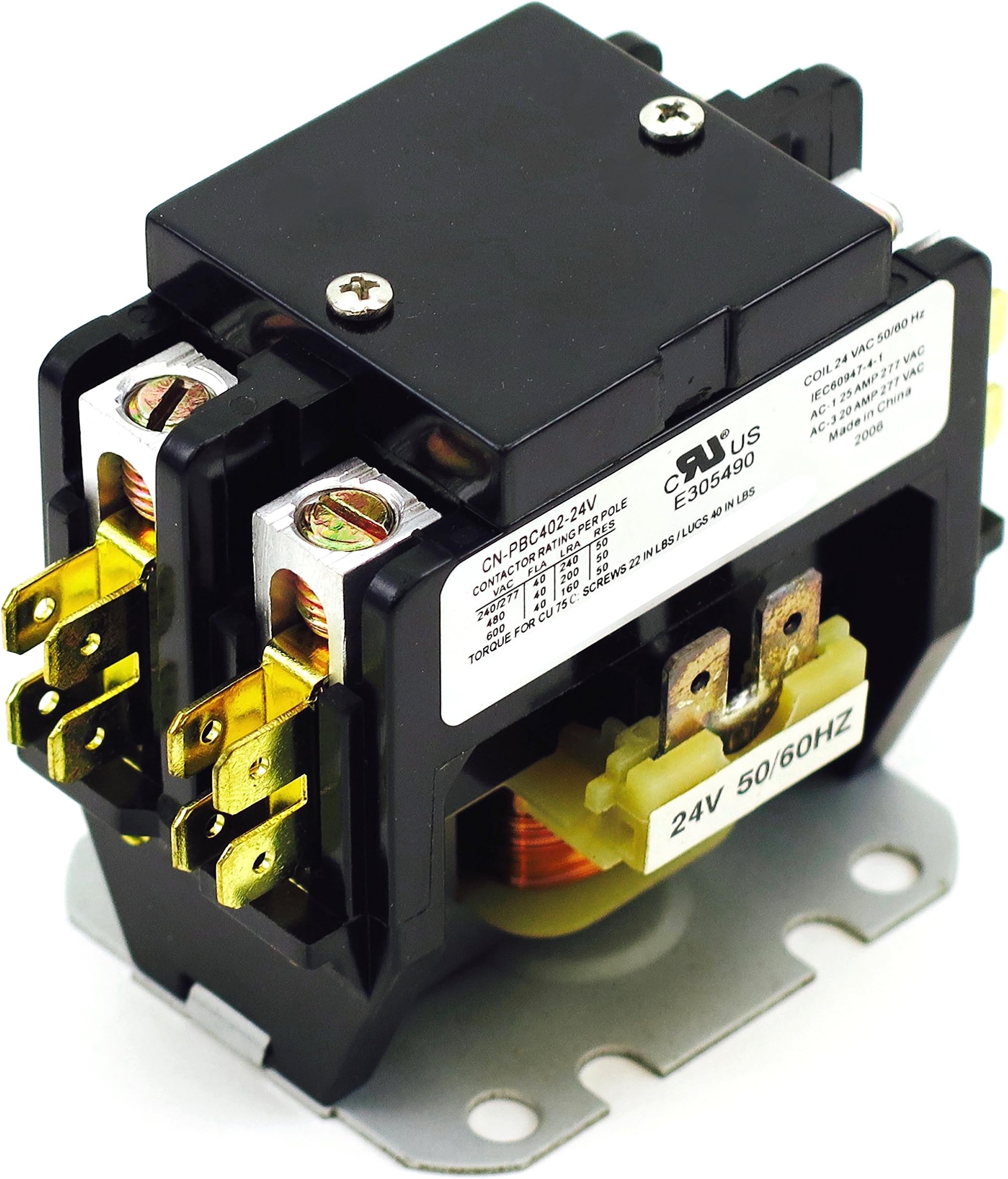 Amazon.com: YuCo CN-PBC302-24 DEFINITE PURPOSE CONTACTOR 30A 2P 24V 30 FLA 40 RES FITS DP30C2P-F ...