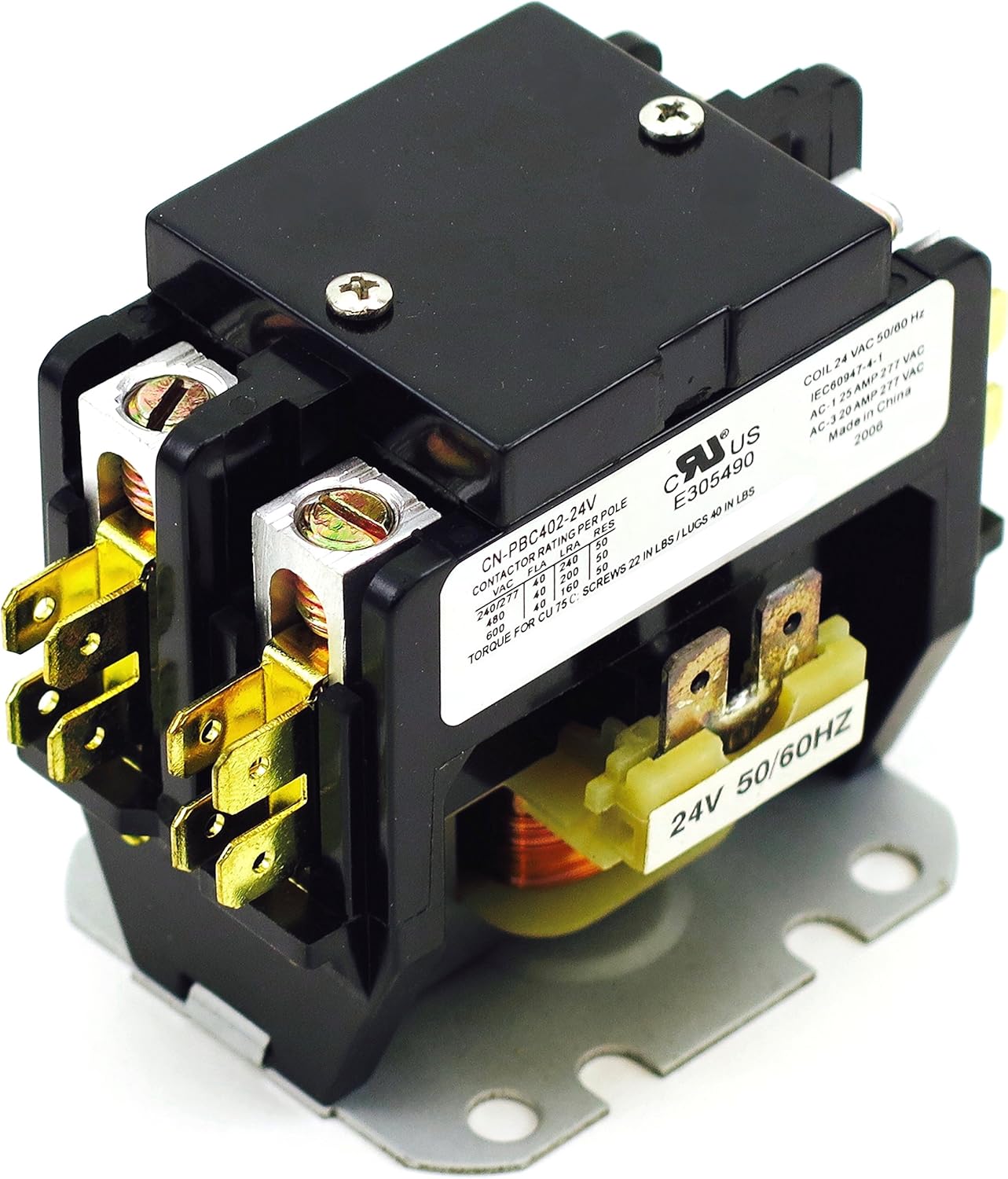 Amazon.com: YuCo CN-PBC402-24V DEFINITE PURPOSE CONTACTOR 40A 2P 24V 40 ...