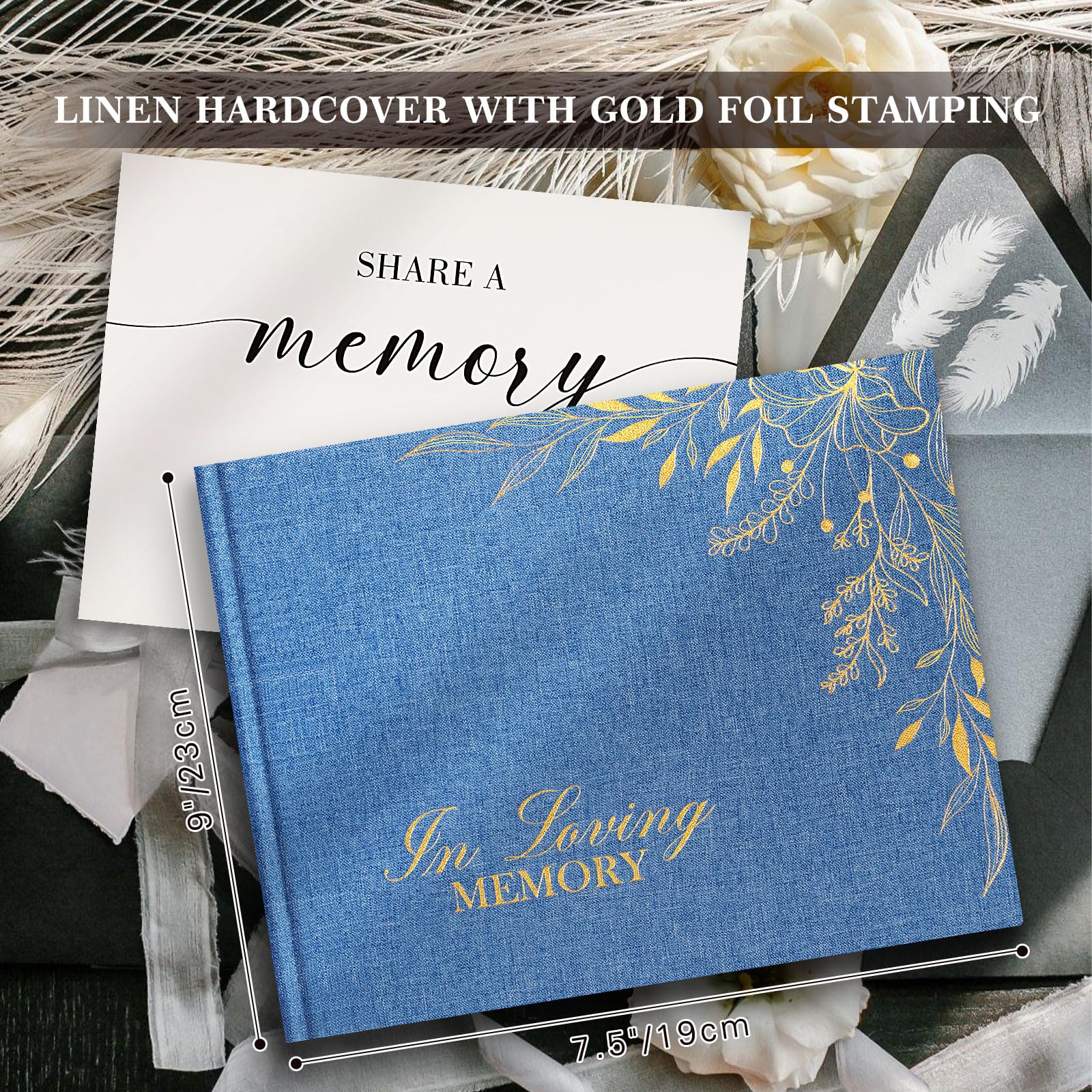 Snapklik.com : Lanpn Funeral Guest Book For Memorial Service, Linen In ...