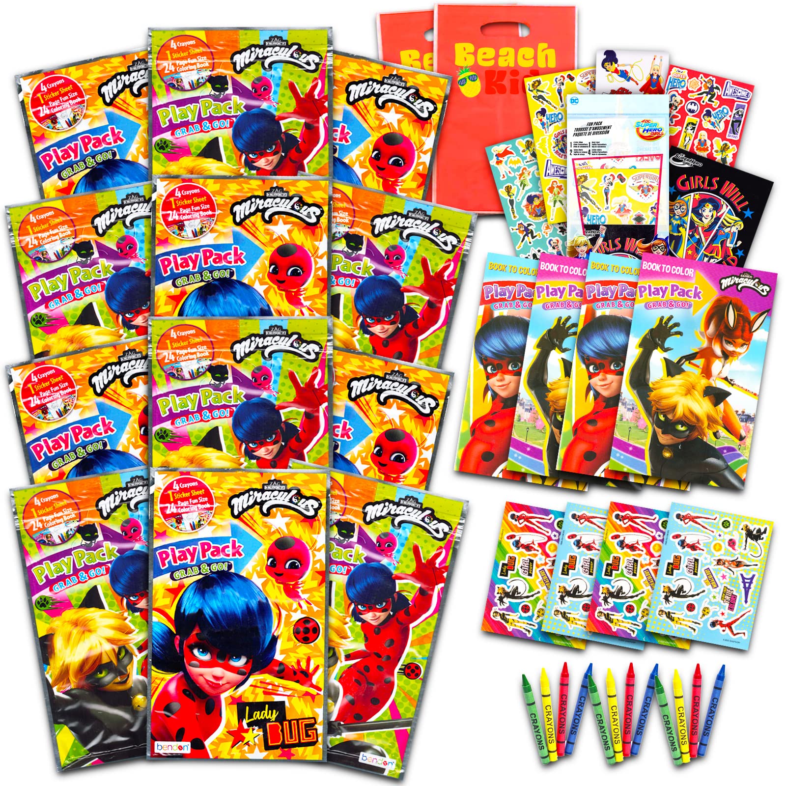 Buy Disney Bundle Miraculous Ladybug Party Favors Set - Bundle with 12 ...