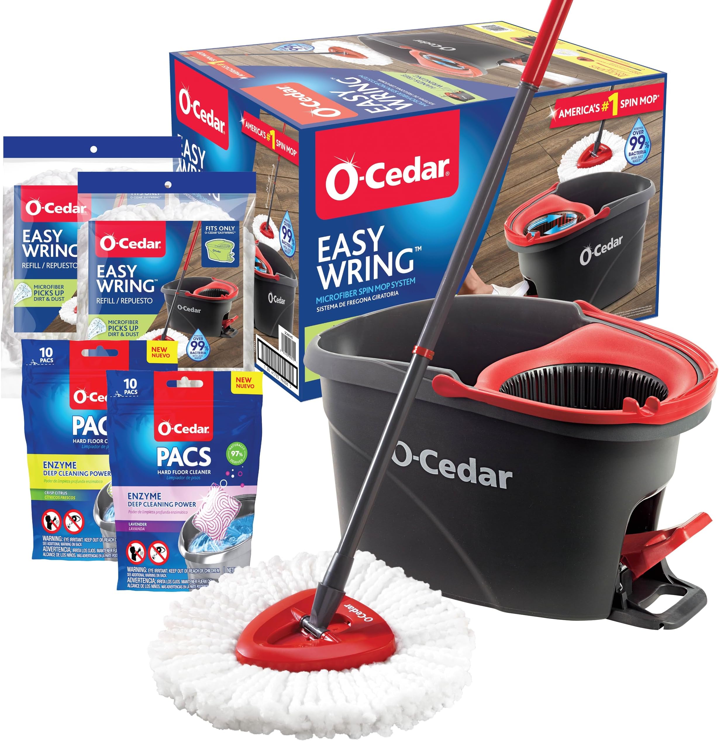 Amazon.com: O-Cedar EasyWring RinseClean Microfiber Spin Mop & Bucket ...