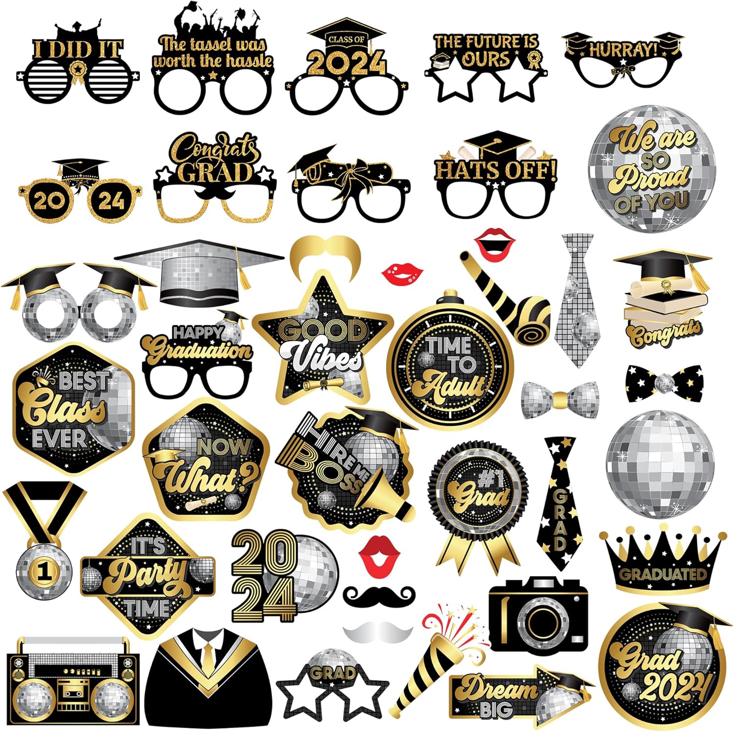 Amazon.com: KatchOn, Graduation Photo Booth Props 2024 - Pack of 44 ...