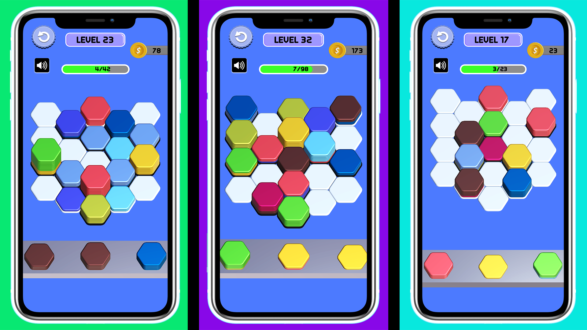 Hexa Sort Puzzle Master 3d Merge Hexas Color Block Match Puzzle Game App On Amazon Appstore