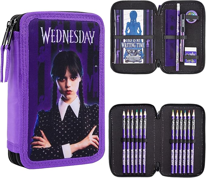 Wednesday Pencil Case with Stationery for Girls Teenagers Filled Pencil ...