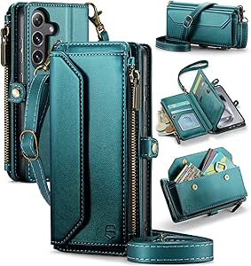 Amazon.com: Strapurs Crossbody Wallet Case Compatible with Samsung Galaxy S24 5G RFID Blocking ...