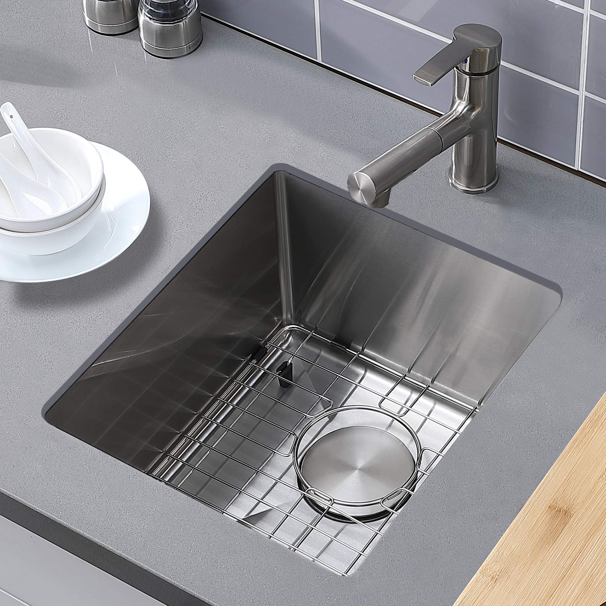 IKEBANA 15x17 Inch Bar Sink,Undermount Bar Sink Stainless Steel,18 ...