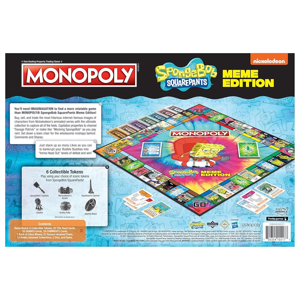 Monopoly Spongebob Squarepants Meme Edition | Based on Nickelodeon