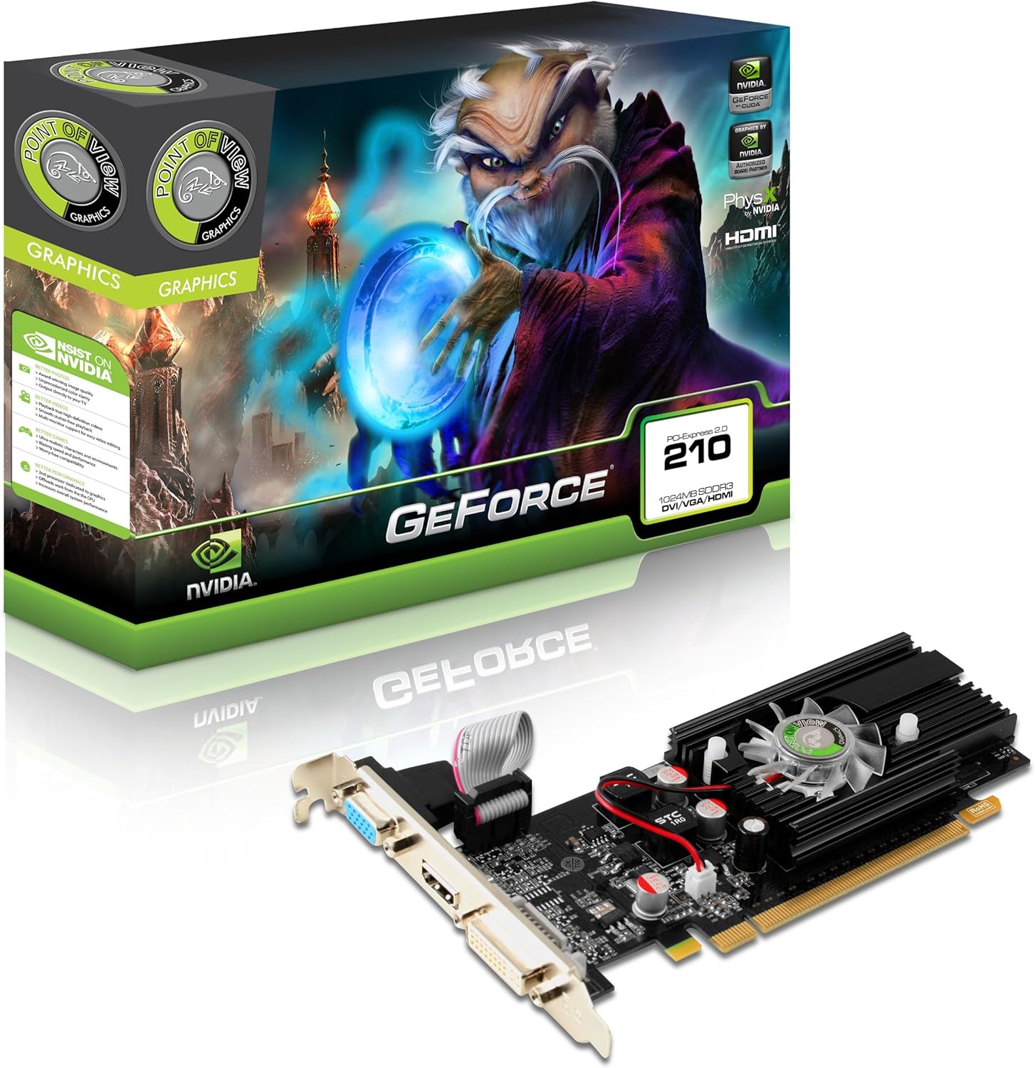 Point of View NVIDIA GeForce GF210 Grafikadapter (PCI-e, 1GB GDDR3 ...