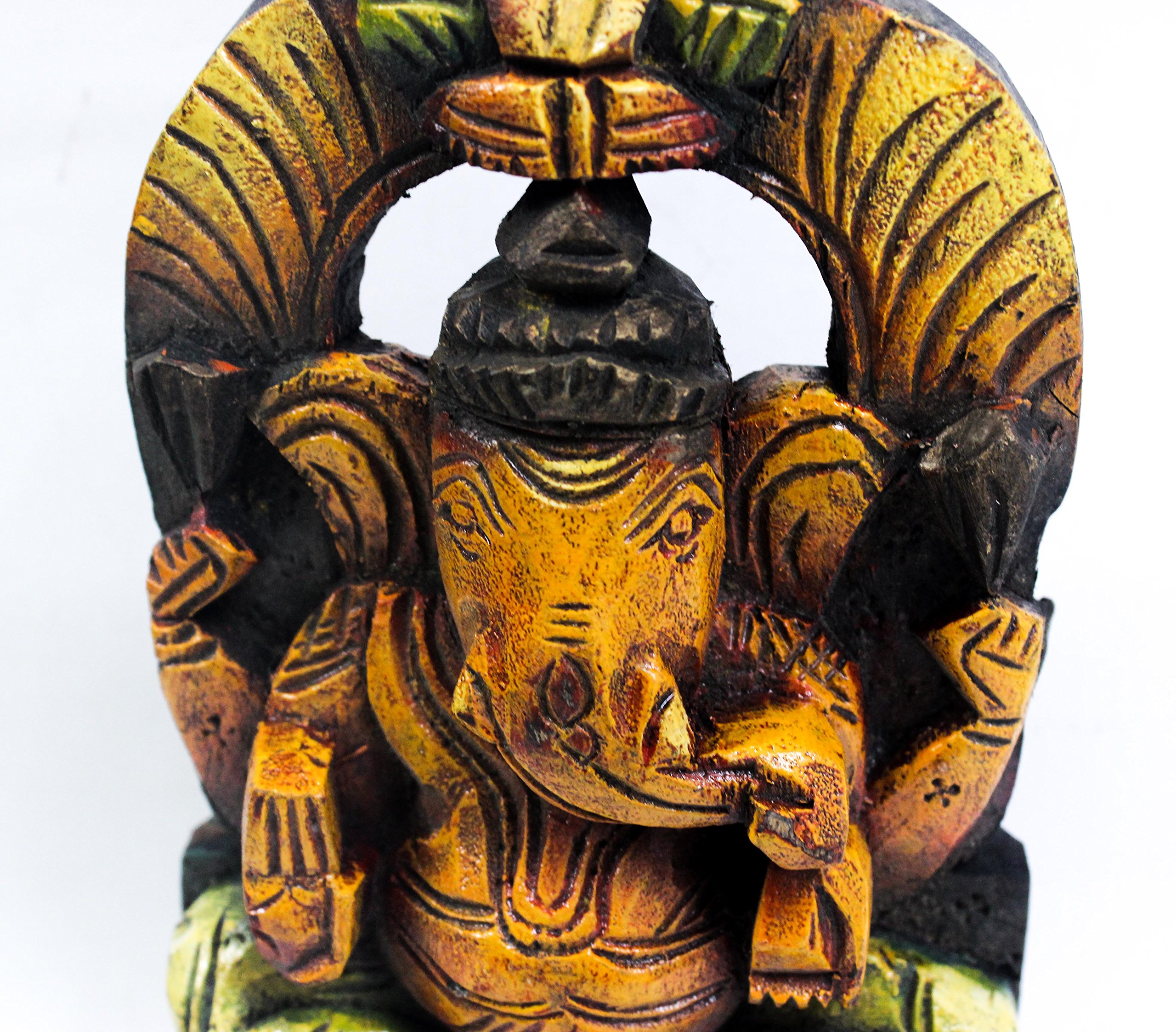 Buy The Holy Mart Ganesh Wooden Idol in Multi Colour and Medium Size ...
