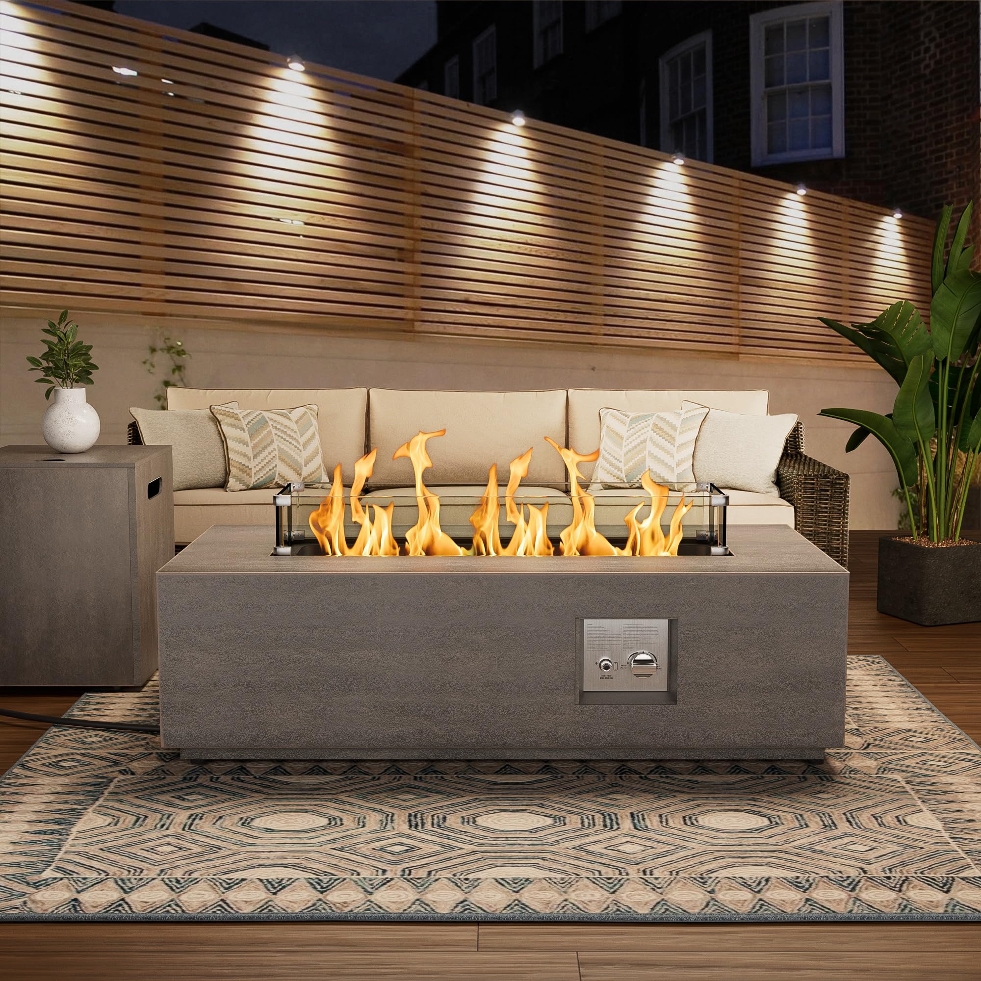 Amazon.com: Outdoor Fire Pit Table Propane Gas Fire pits &Outdoor ...