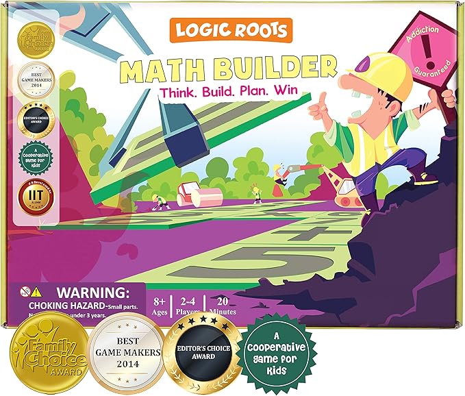 Amazon.com: Logic Roots Math Builder Board Game for Kids - Fun Learning ...
