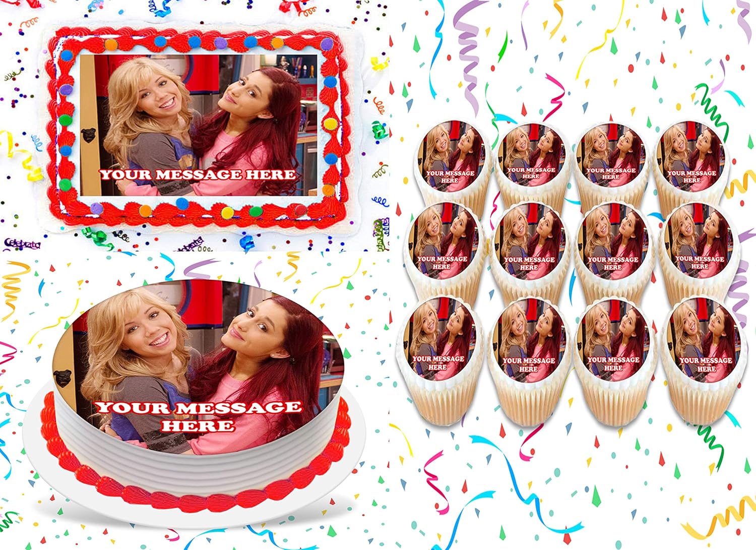 Amazon.com: Sam And Cat Cake Topper Edible Image Personalized Cupcakes ...