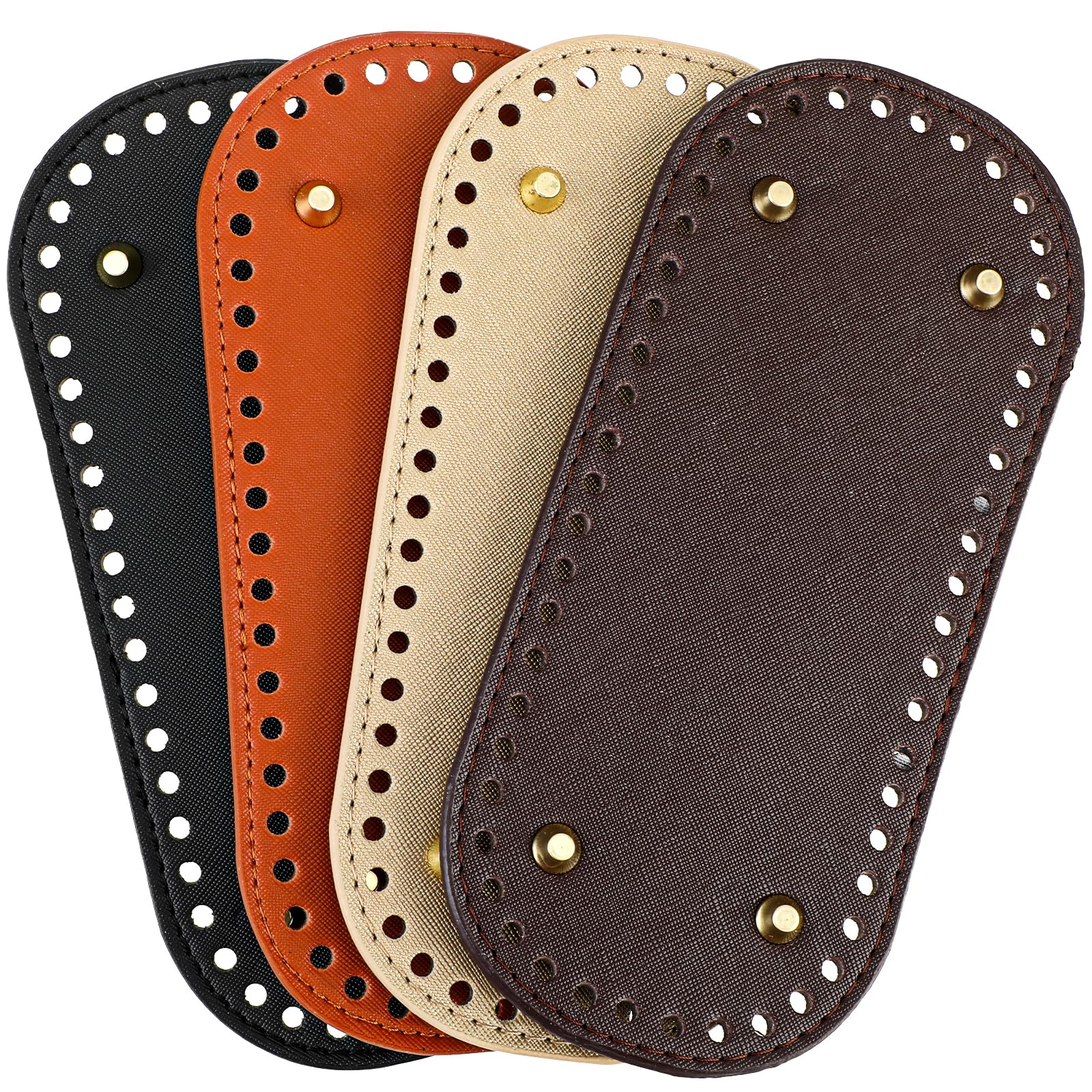 Amazon.com: 4 Pack Leather Bag Bases for Crochet - 8.7x4 Inch Long Oval ...