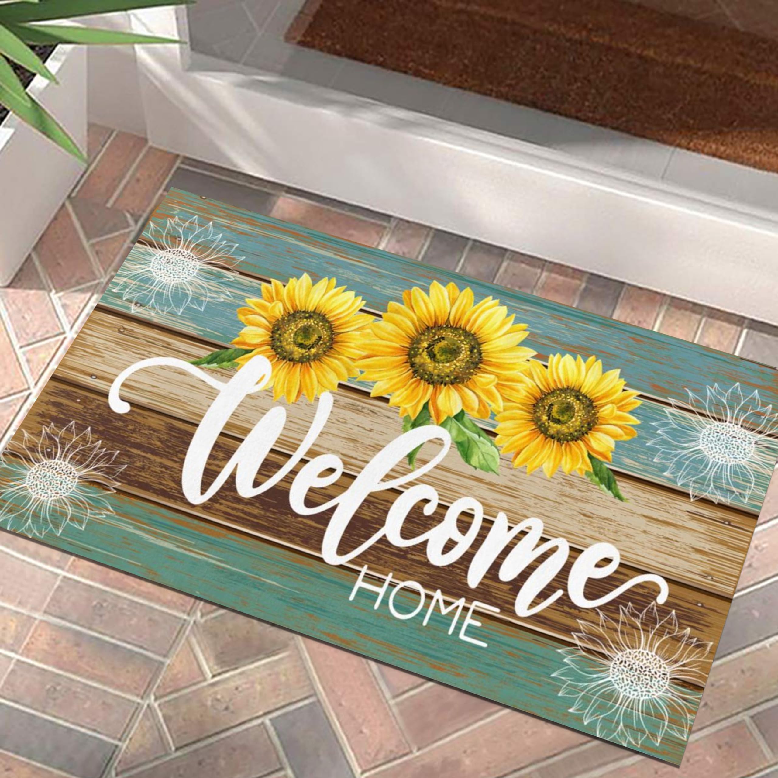 Amazon.com: UINHMOP 17''x30'' Beautiful Sunflower Retro Decorative ...