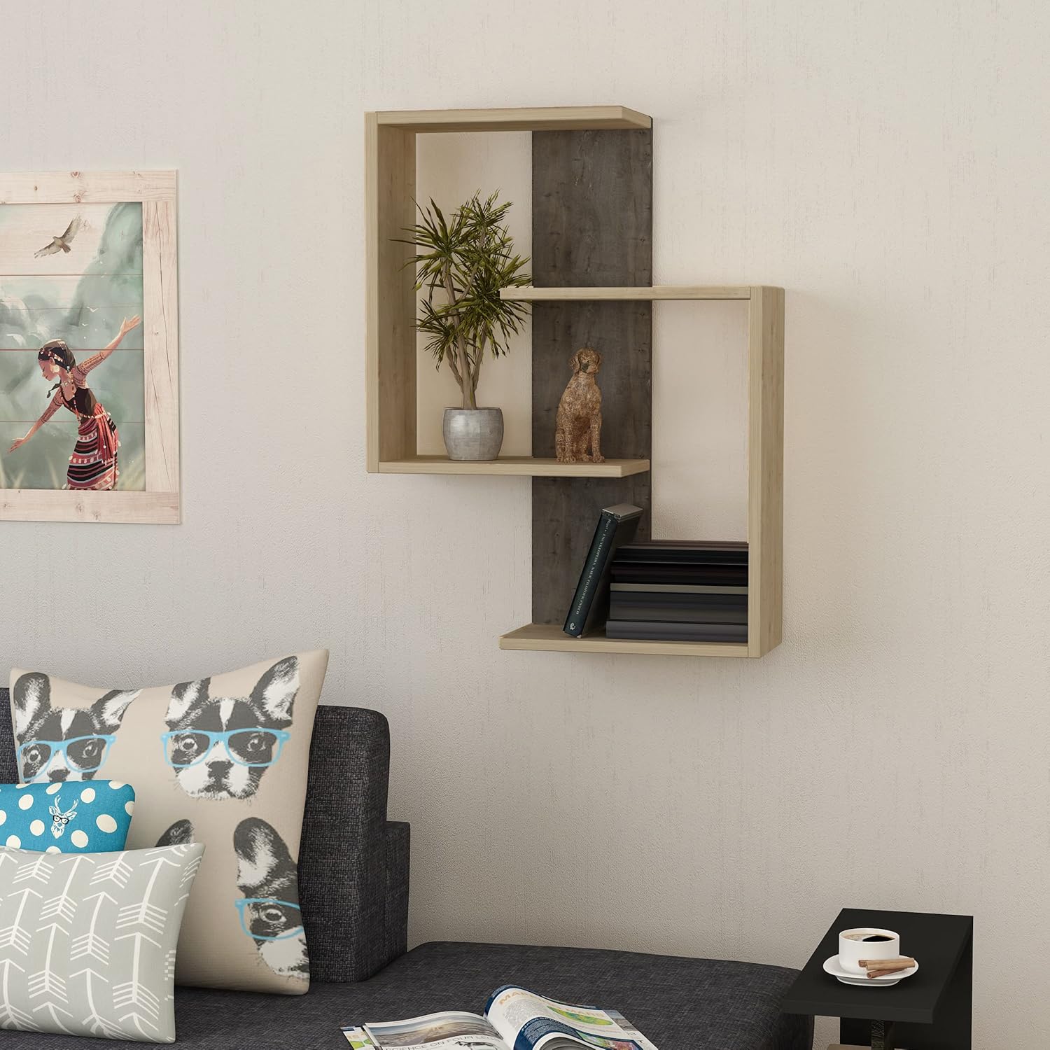 Amazon.com: Arbor Floating Wall Shelf, Modern Wall Shelves, Wall ...