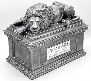 Amazon.com: Silver Guardian Lion Memorial Urn : Home & Kitchen