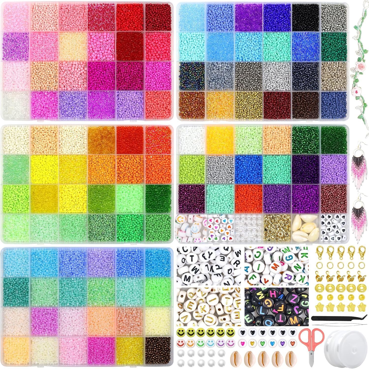 Milai 144 Couleurs 65474pcs 2mm Perles de Rocaille, Perles pour Bijoux ...