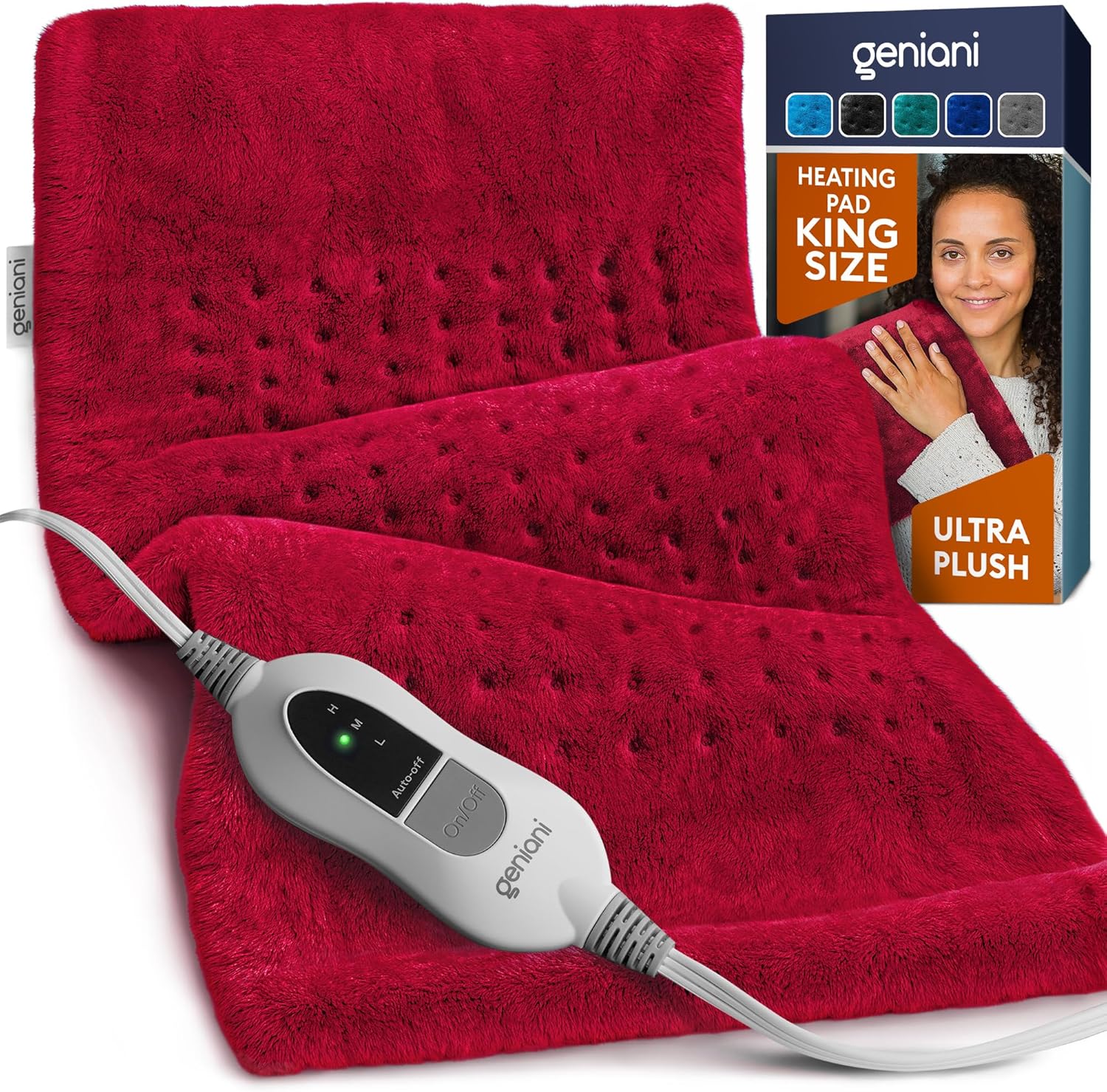 Amazon.com: GENIANI XL Heating Pad for Back Pain & Menstrual Pain ...
