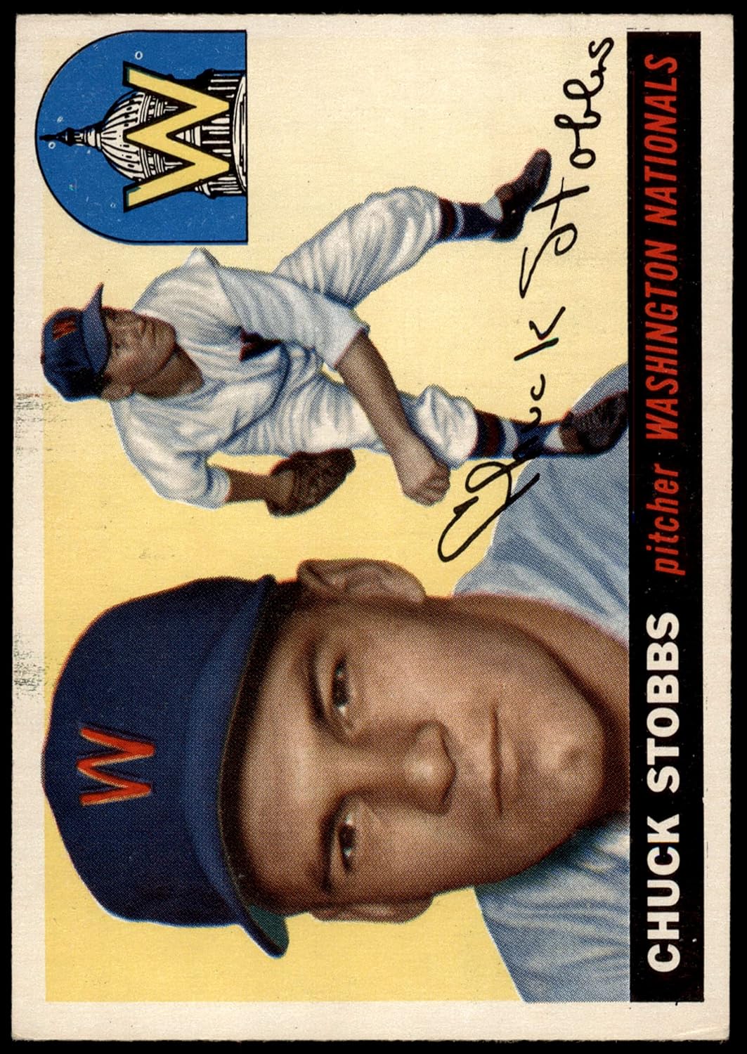 Amazon.com: 1955 Topps # 41 Chuck Stobbs Washington Senators (Baseball ...