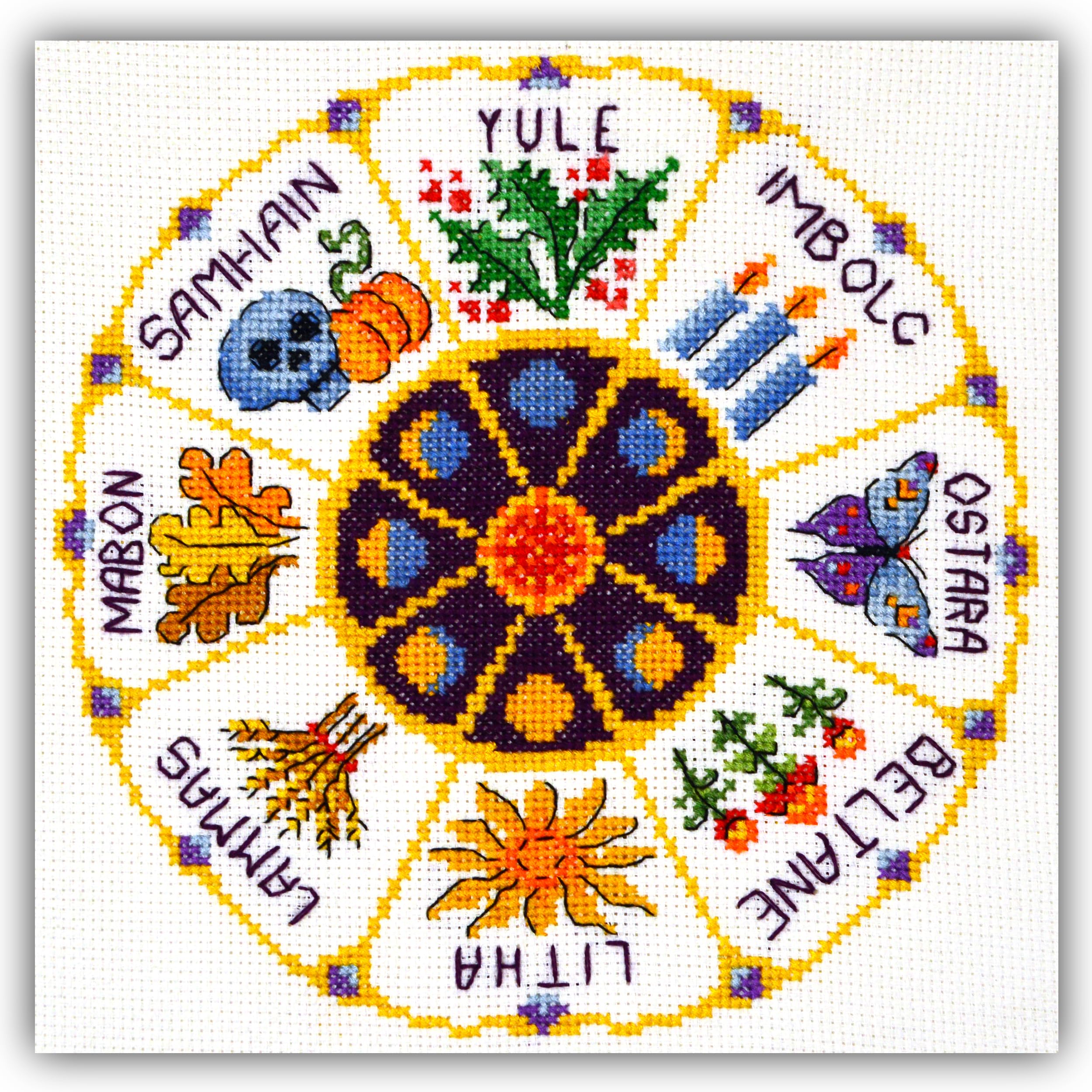 Amazon.com: Povitrulya Counted Cross Stitch Kit Wheel of The Year ...