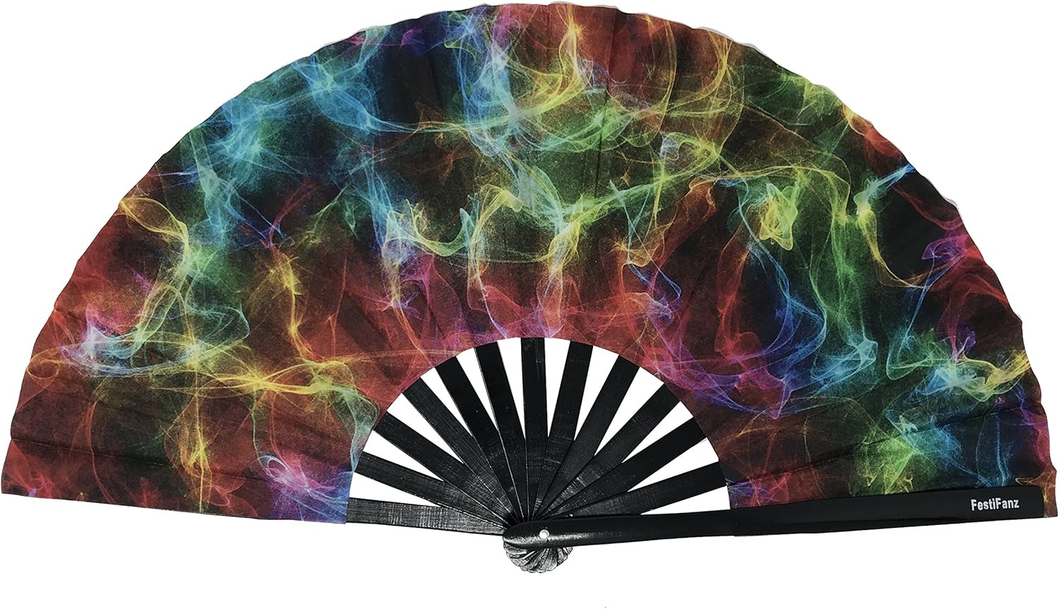 Amazon.com: FestiFanz Large Rainbow Folding Hand Fan, Rave Fan ...