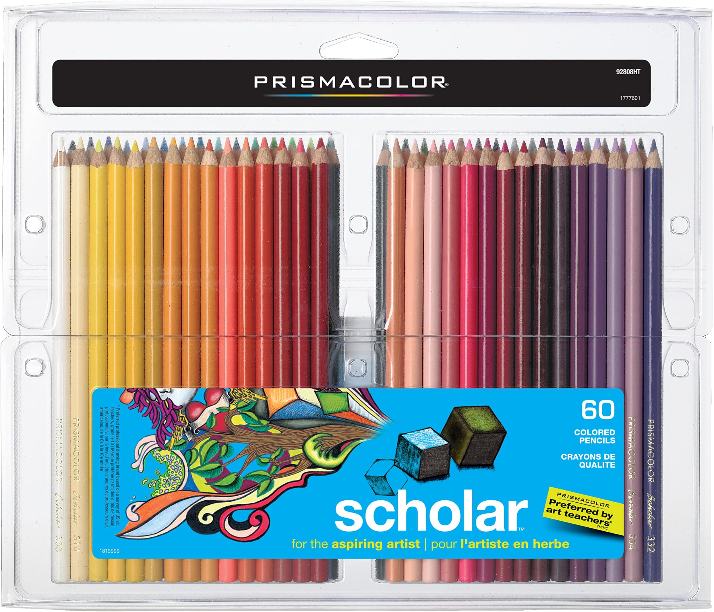 PRISMACOLOR Scholar Pencil, Art Pencils, Box of 60, Assorted Colours ...