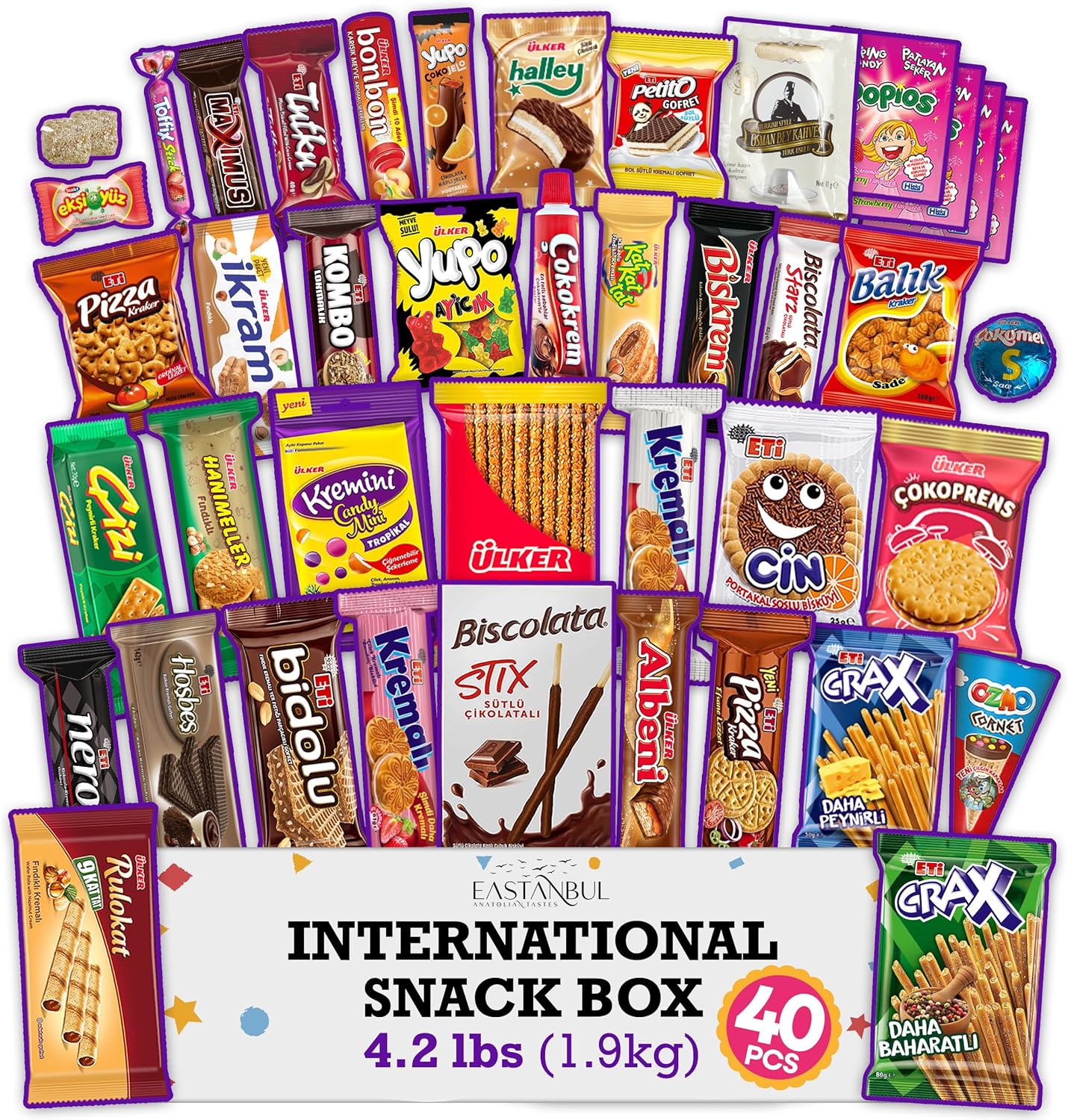 Eastanbul International Snack Box, Premium 40 Full-Size Foreign Snack ...