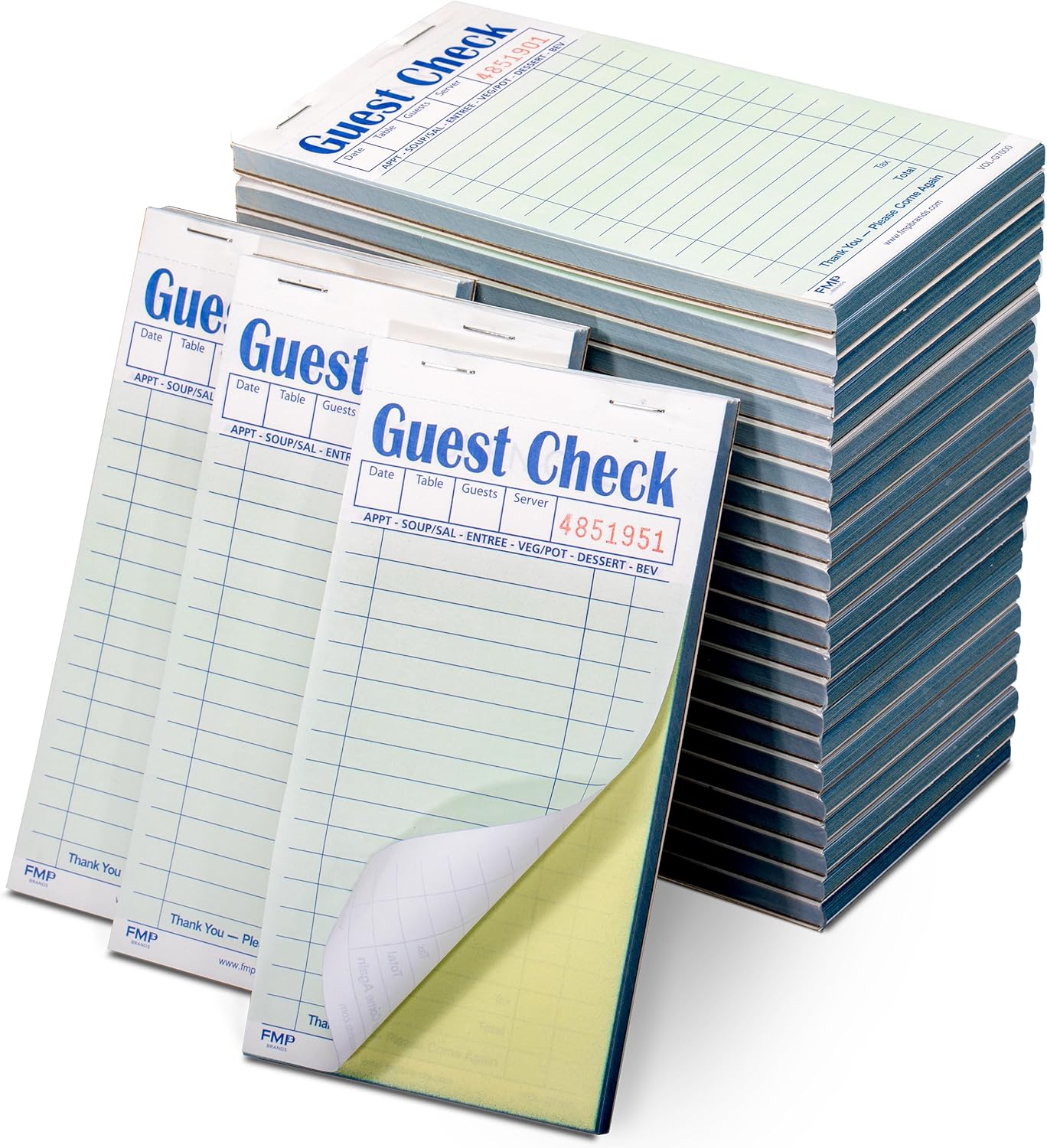 Amazon.com: FMP Brands Double Part Guest Check Pads for Restaurants ...