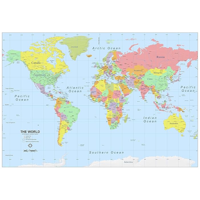 Buy VGPD World Map, Atlas, Geography, Political Quality Poster in ...