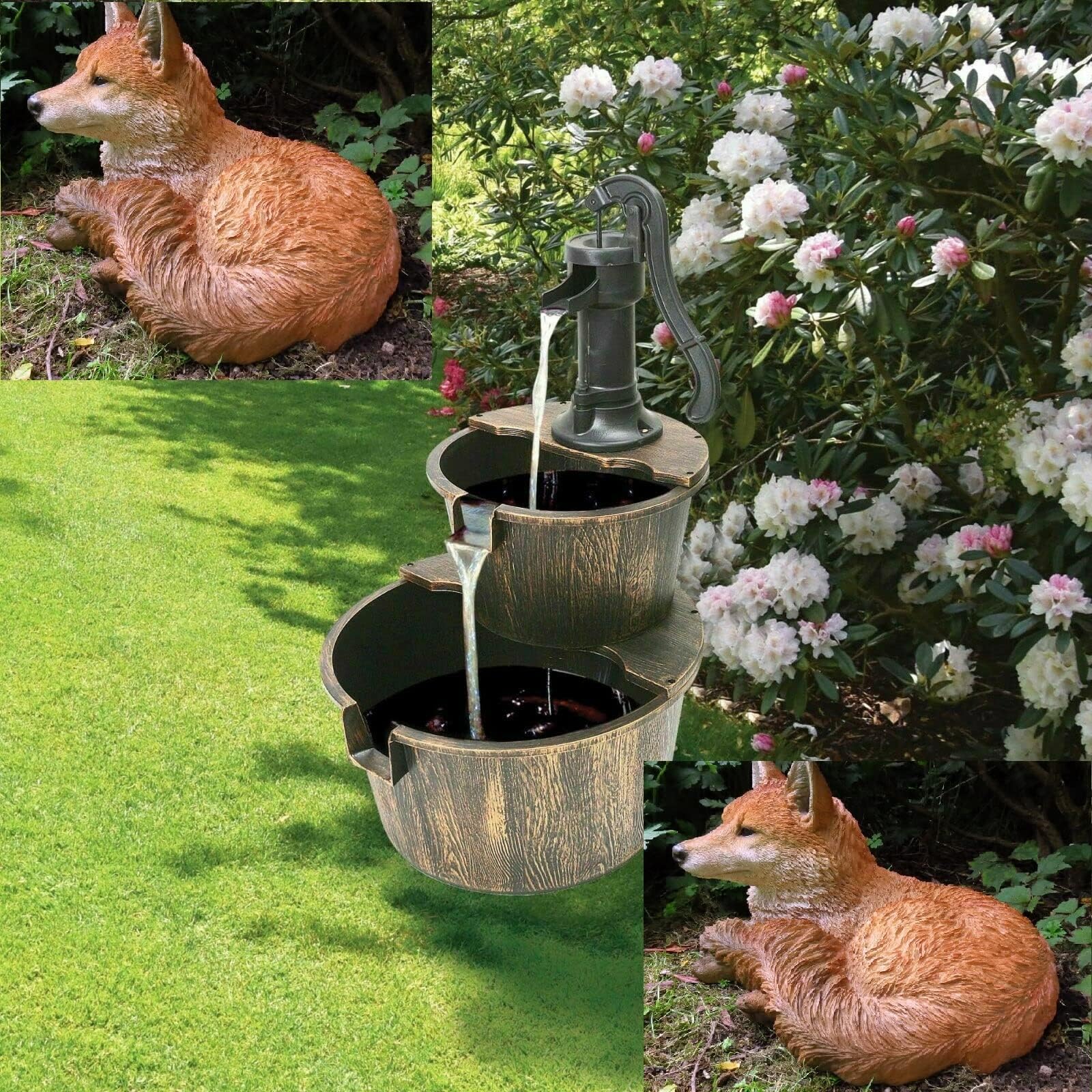 Darthome Ltd New Resin Outdoor Garden Sitting Howling Fox Lawn ...