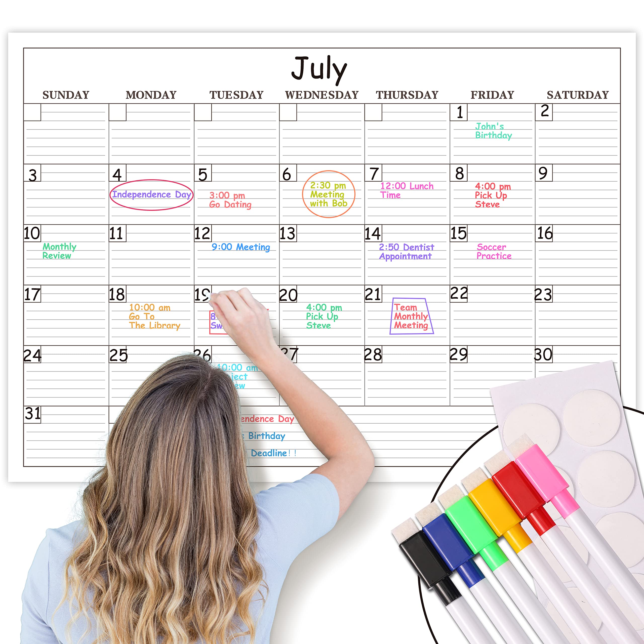 Amazon.com: Large Dry Erase Calendar - 27.8"x 40", Undated Monthly Wall ...