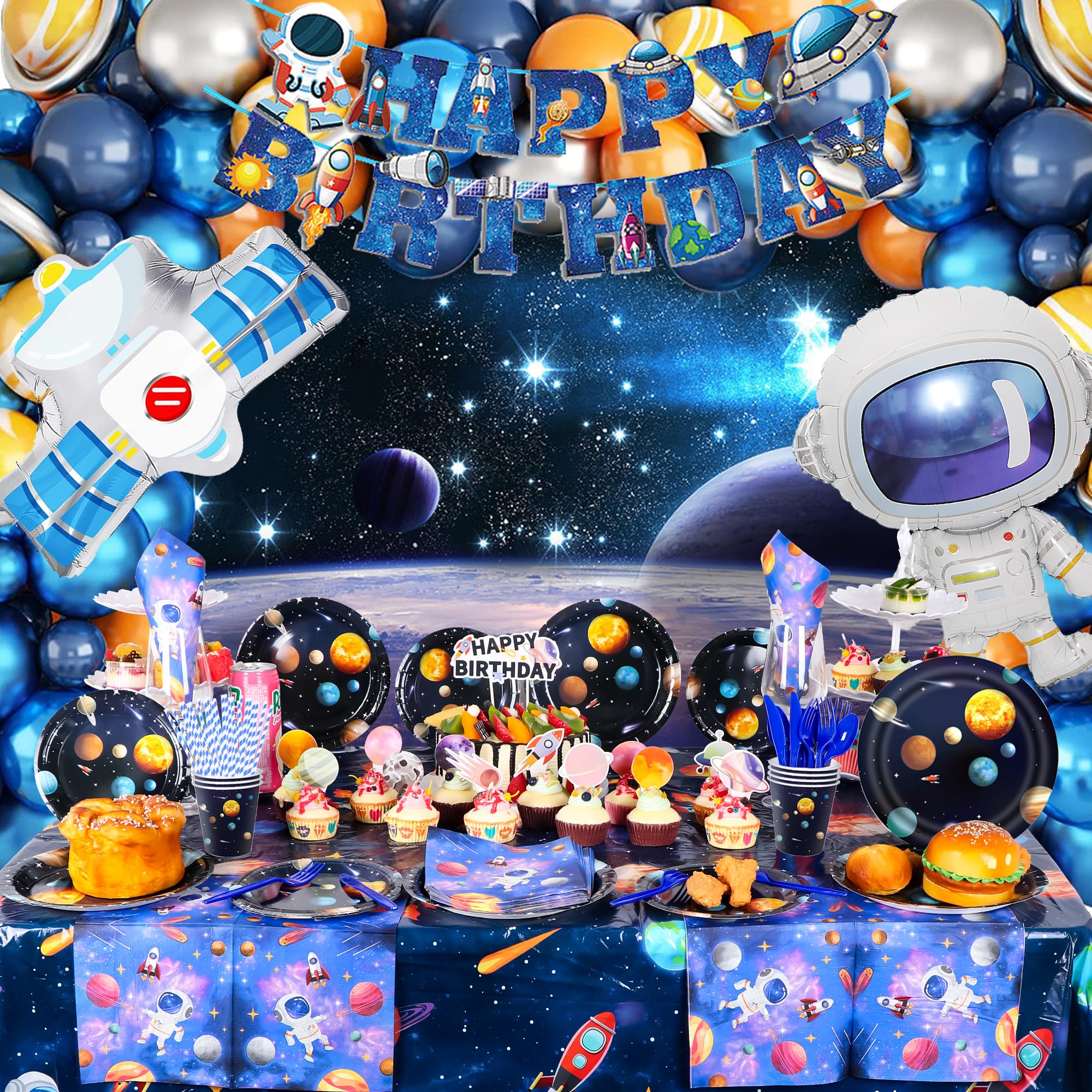 Amazon.com: Space Themed Party Decorations, Outer Space Birthday Party ...