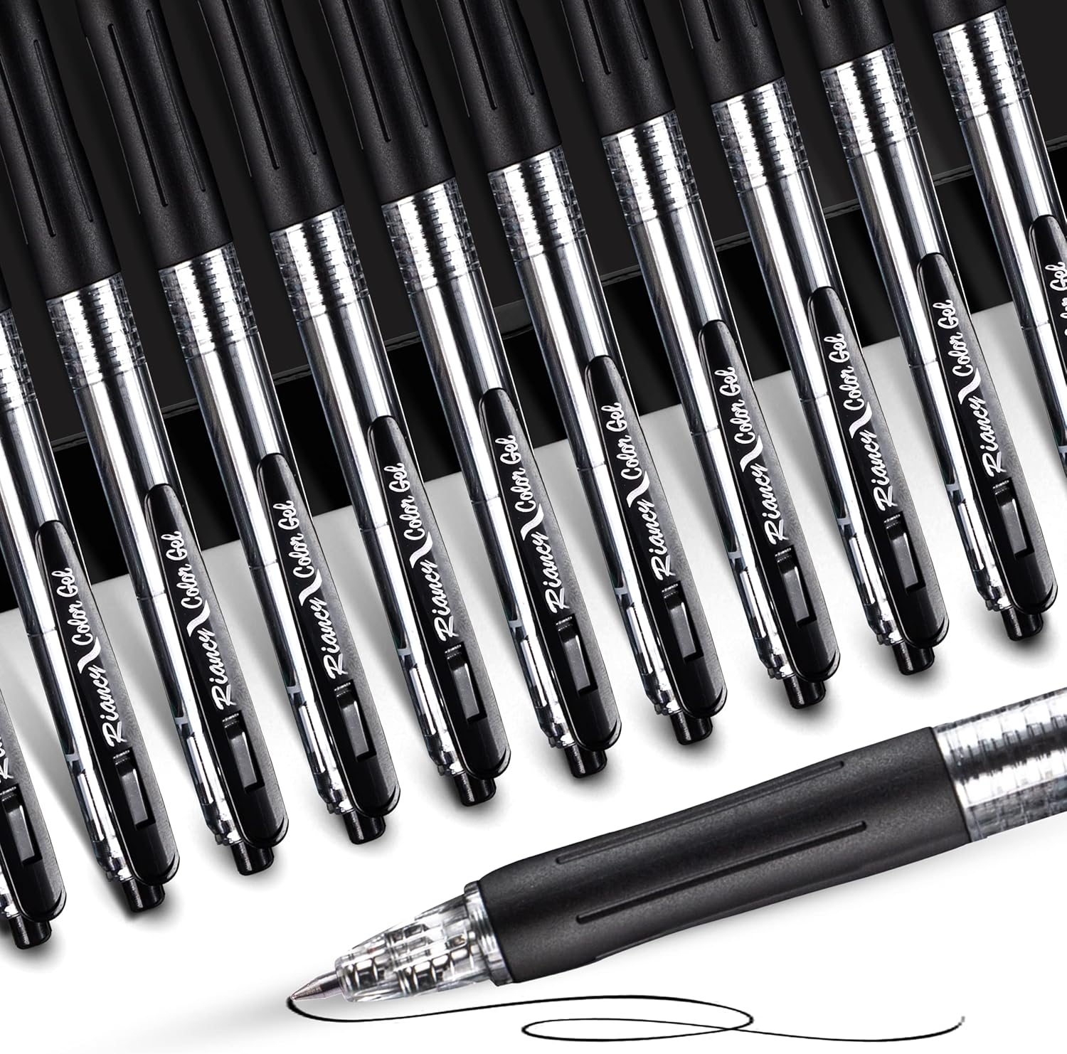 Amazon.com : RIANCY Black Gel Pens Fine Point smooth writing pens No ...