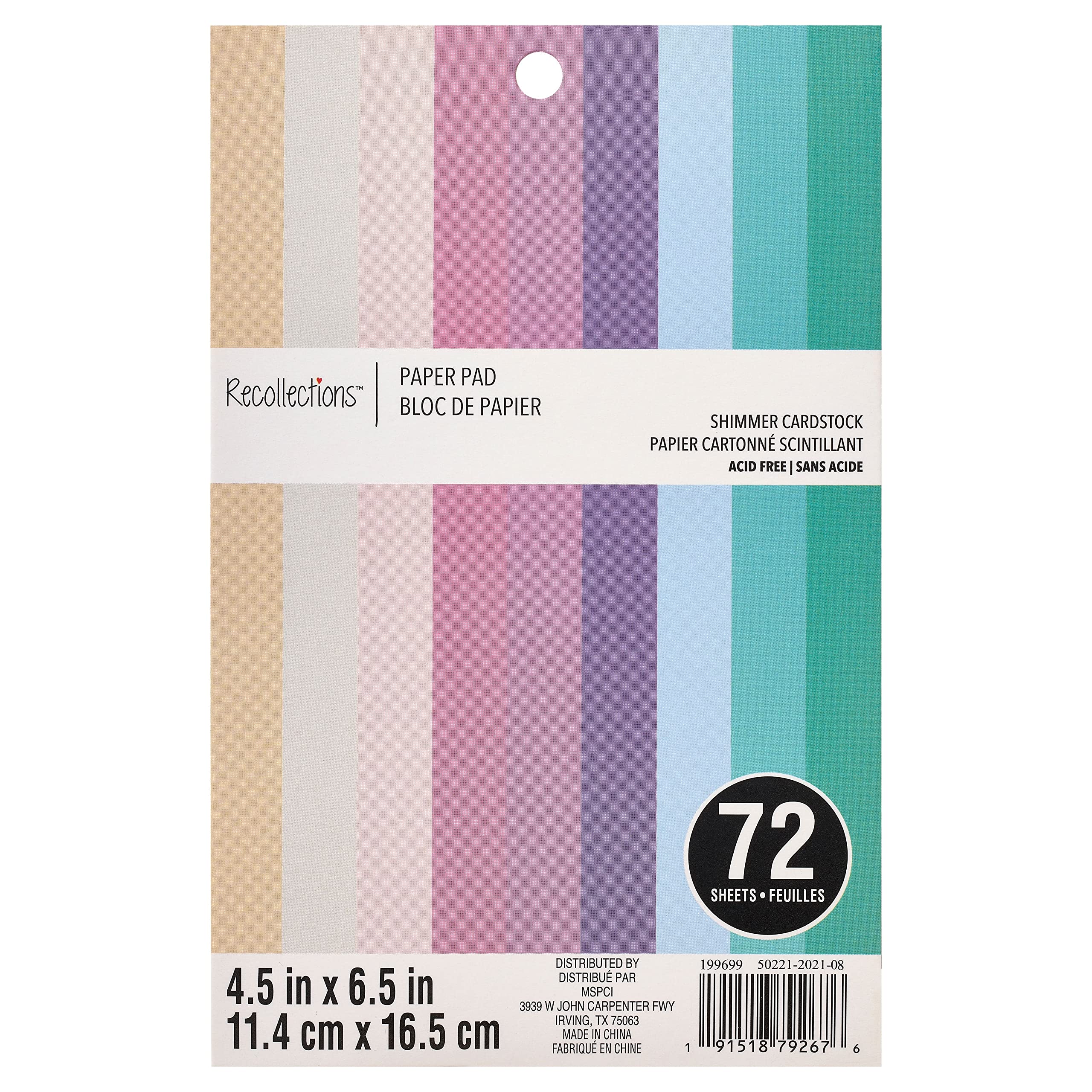 Amazon.com: 72 Sheets 4.5" x 6.5" Pastel Pearlized Paper Pad by ...