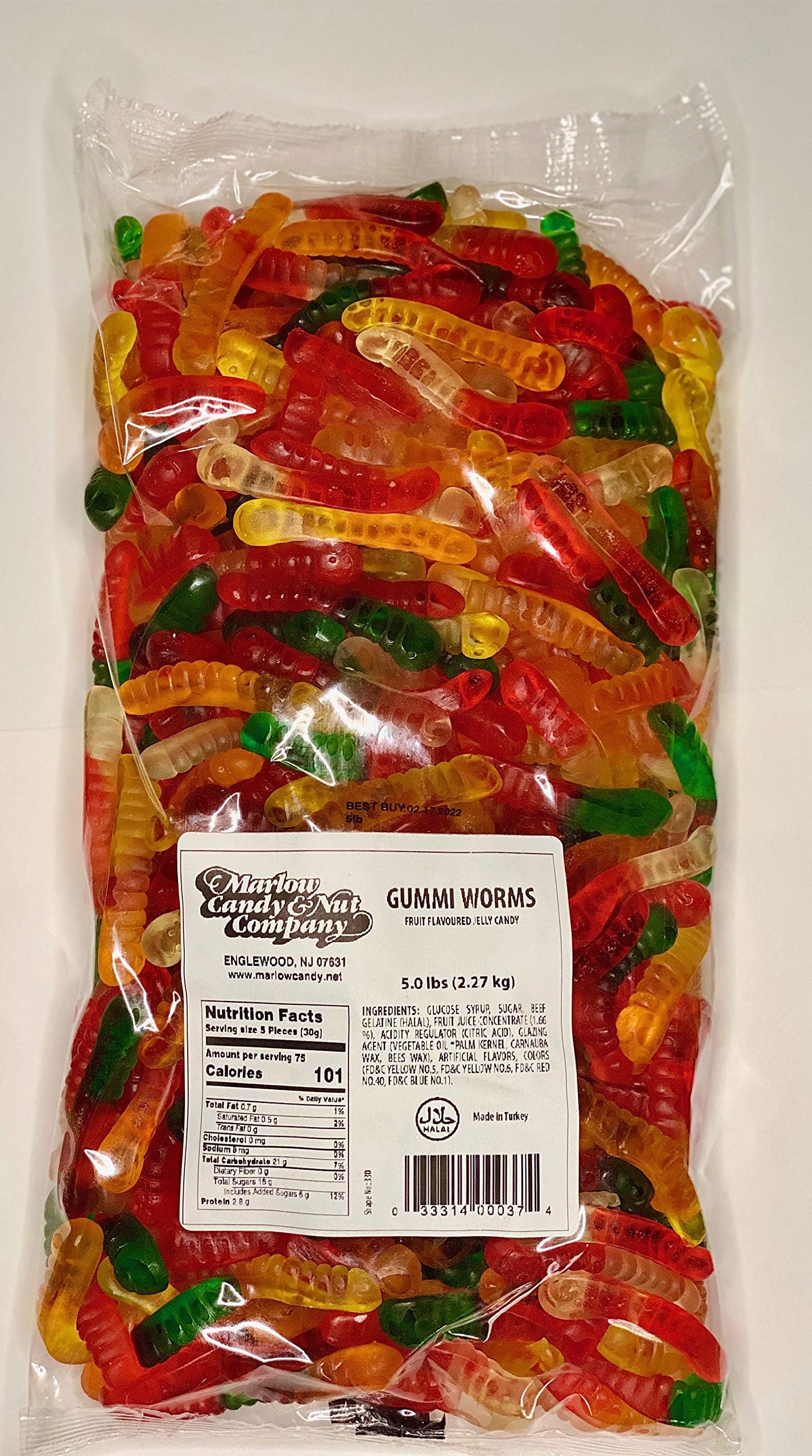 Amazon.com : Mini Gummy Worms Candy, Assorted Fruit Flavors, 1-Pound ...