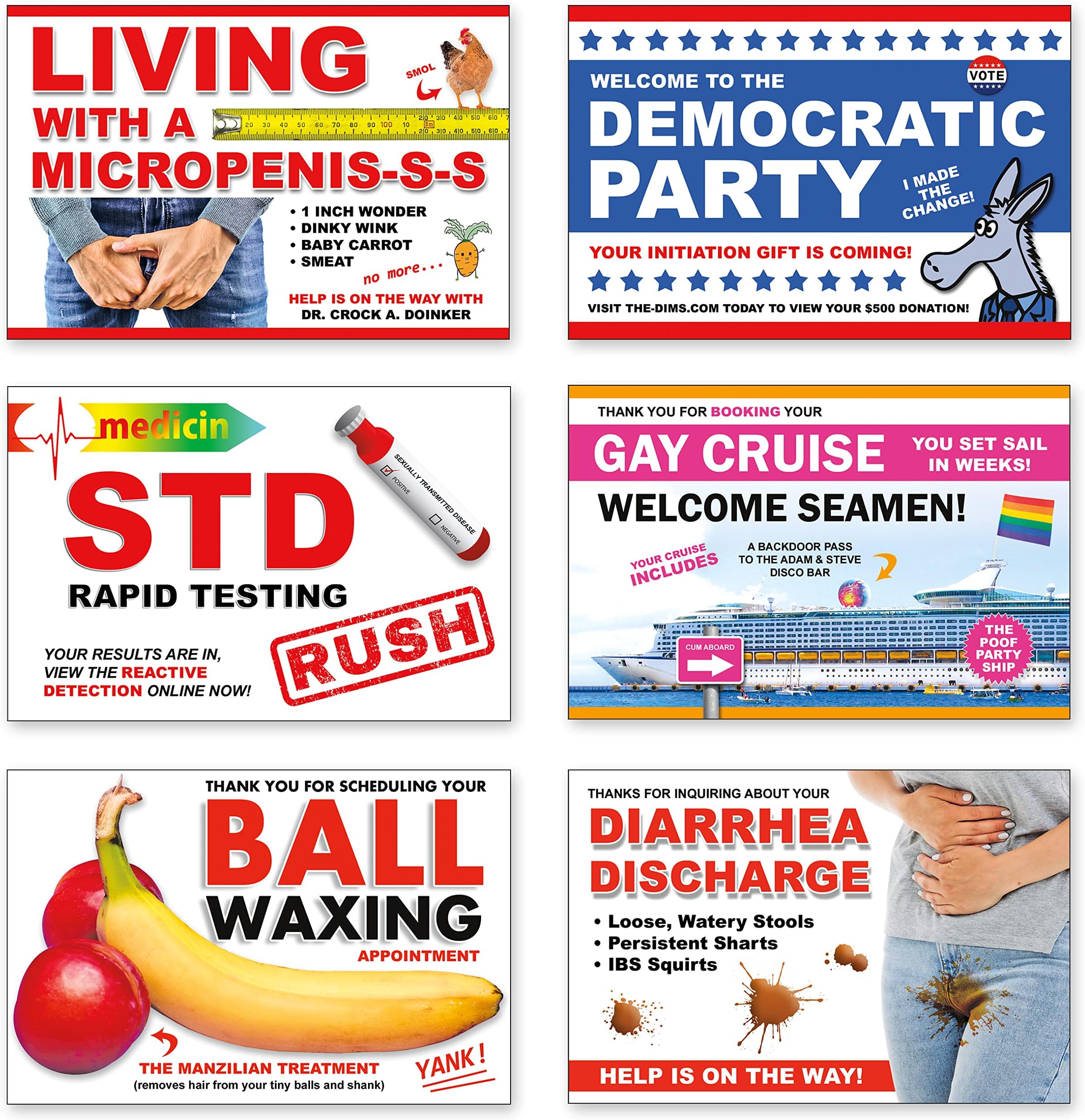 Amazon.com : Crazy Novelty Guy (10-Pack) Bulk Prank Postcards - Funny ...