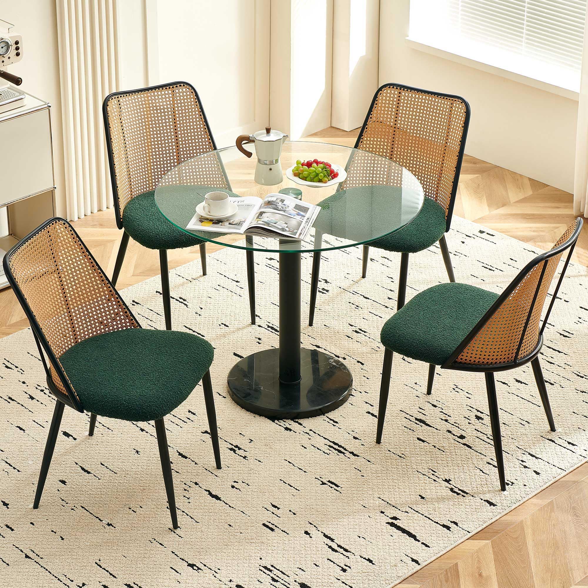 Amazon.com - NORDICANA Round Breakfast Nook Table Set of 4, 35 in Glass ...