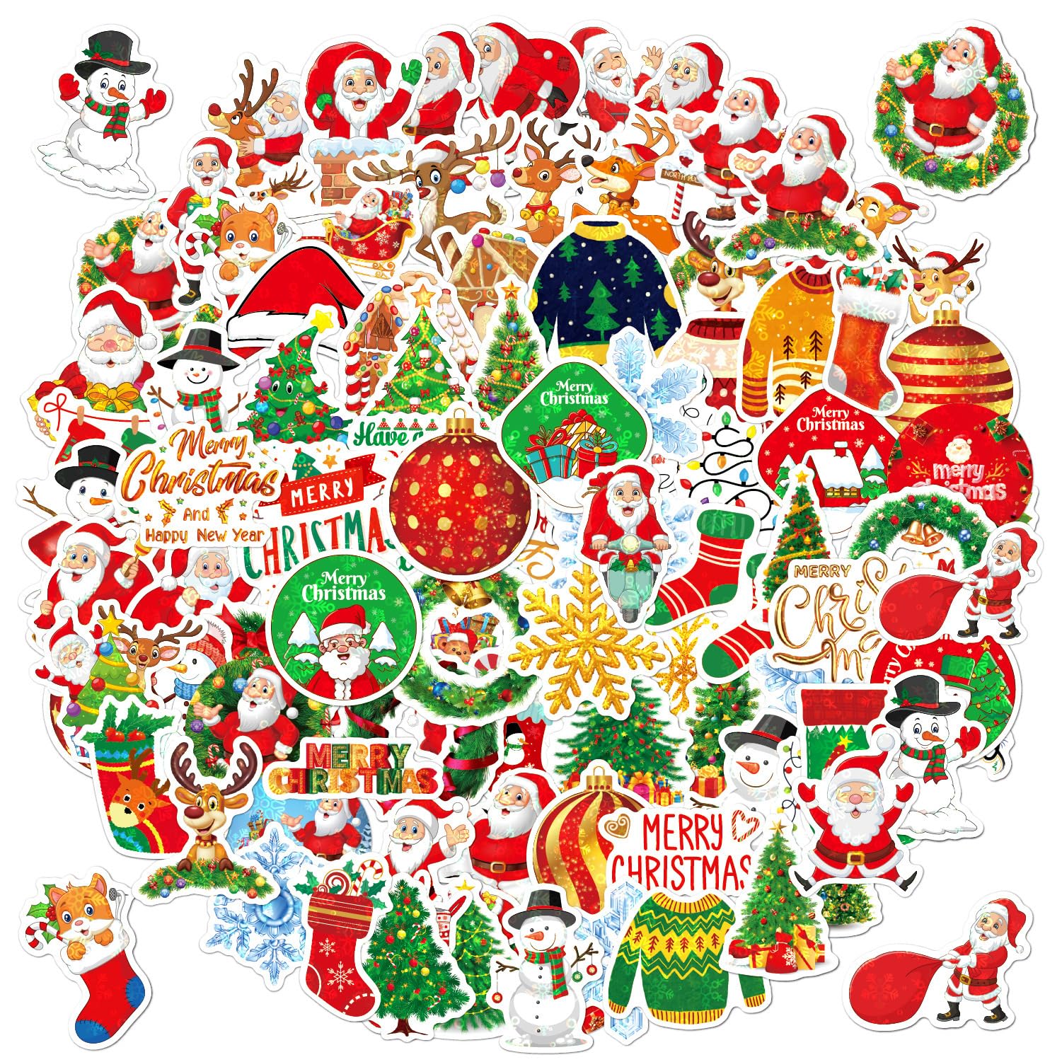 Amazon.com: 100PCS Christmas Stickers for Kids and Teens, Non-Repeating ...