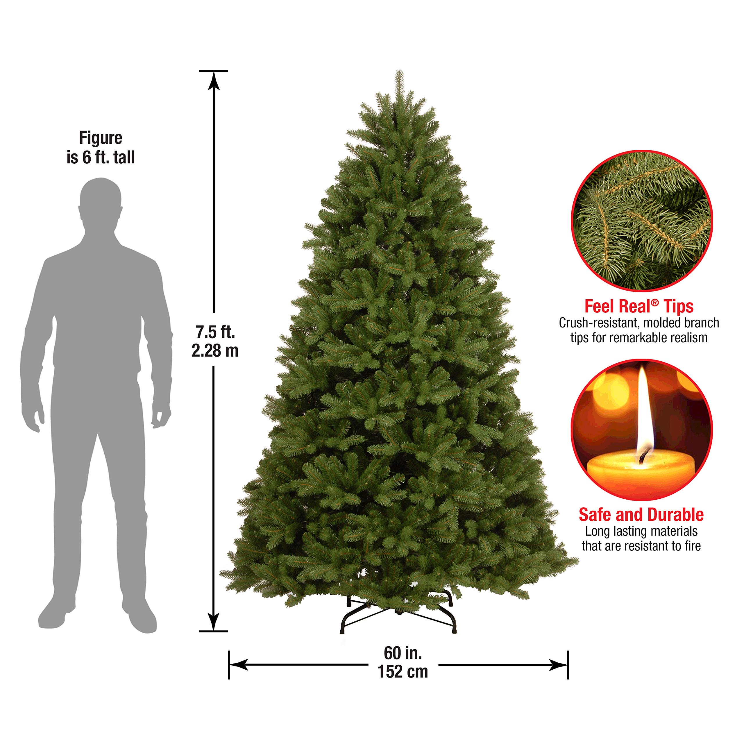 National Tree Company Artificial Christmas Tree, Newberry Spruce, Green ...