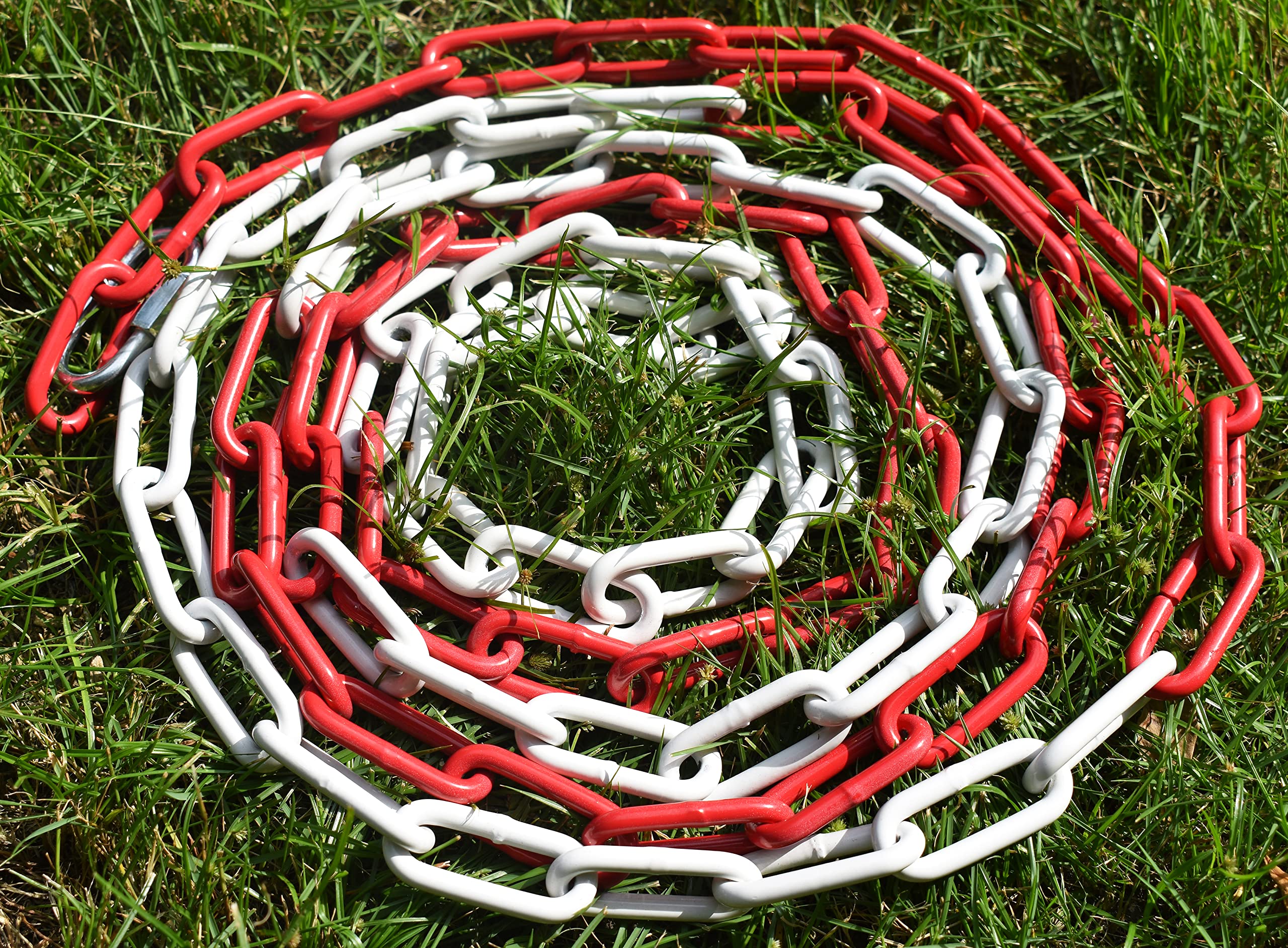 Snapklik.com : Red White Metal Safety Chain High-Visibility 5mm For ...
