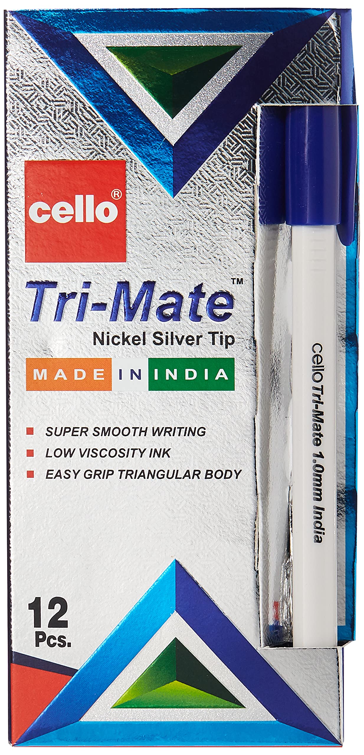 Cello Trimate Ball Pen 1.0mm Box Of 12Pc Blue: Buy Online at Best Price ...