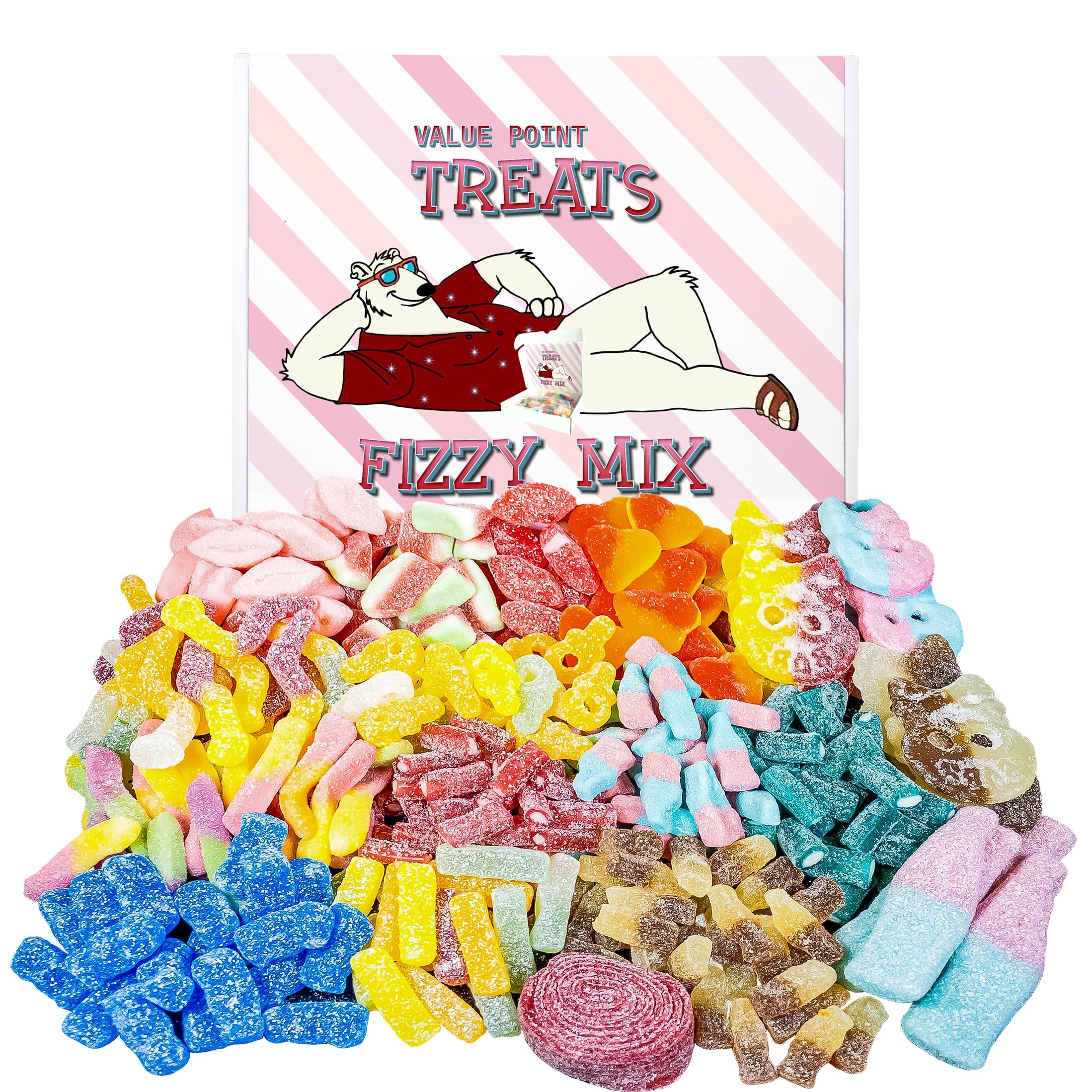 TREATS Fizzy Sweets Gift Box|1kg Pick and Mix Sweets Retro Candy|Mixed ...
