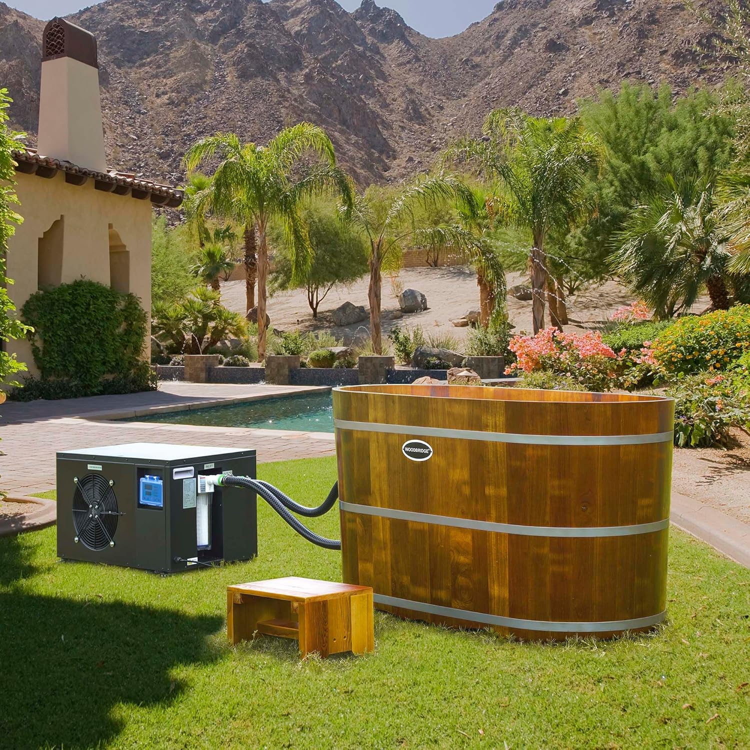 Amazon.com: WOODBRIDGE 54" Luxury Cold Plunge Ice Tub with Chiller and Heater, Ozone sanitation ...