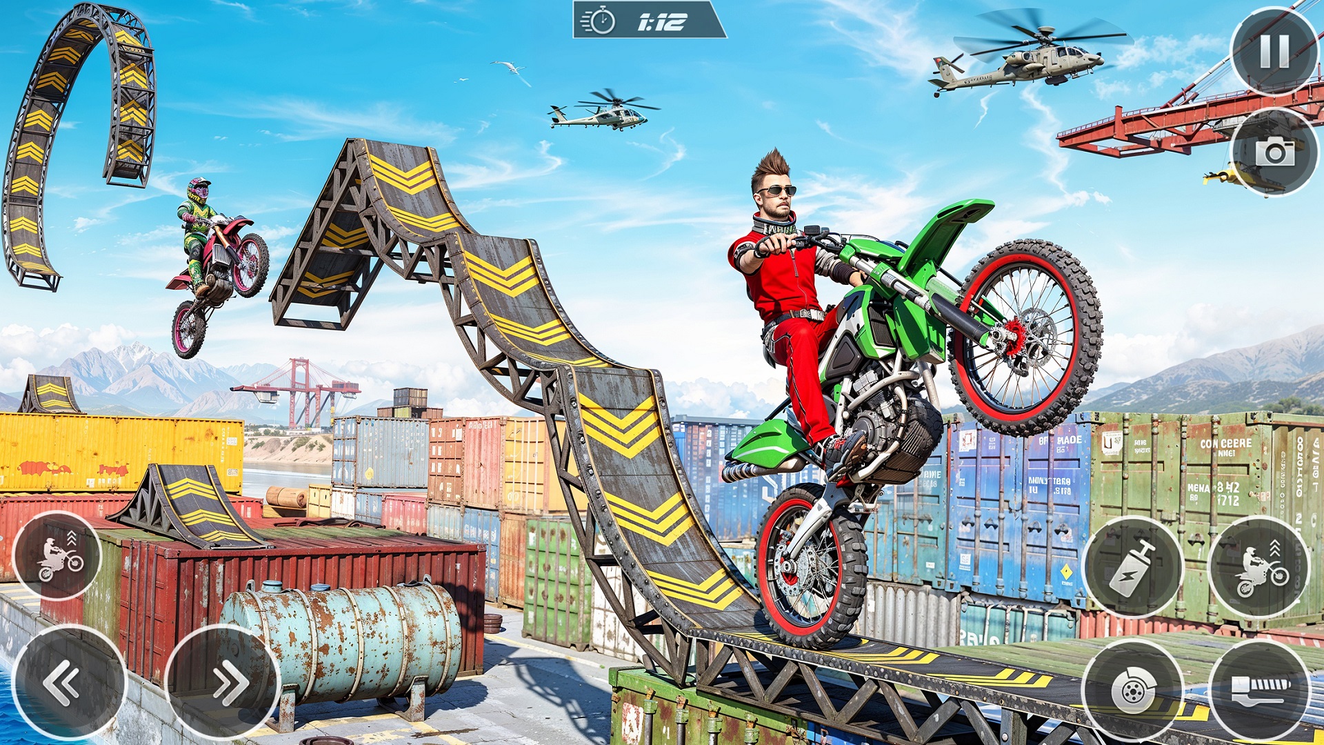 Crazy Bike Stunt Traffic Rider Real Bike Game Superhero Mega Ramp ...