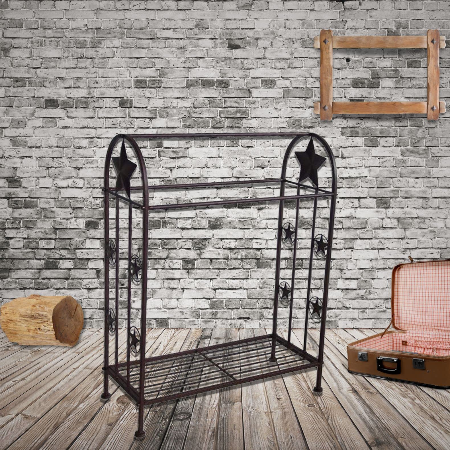 Snapklik.com : BestGiftEver Metal Free-Standing Quilt Rack In Rustic ...