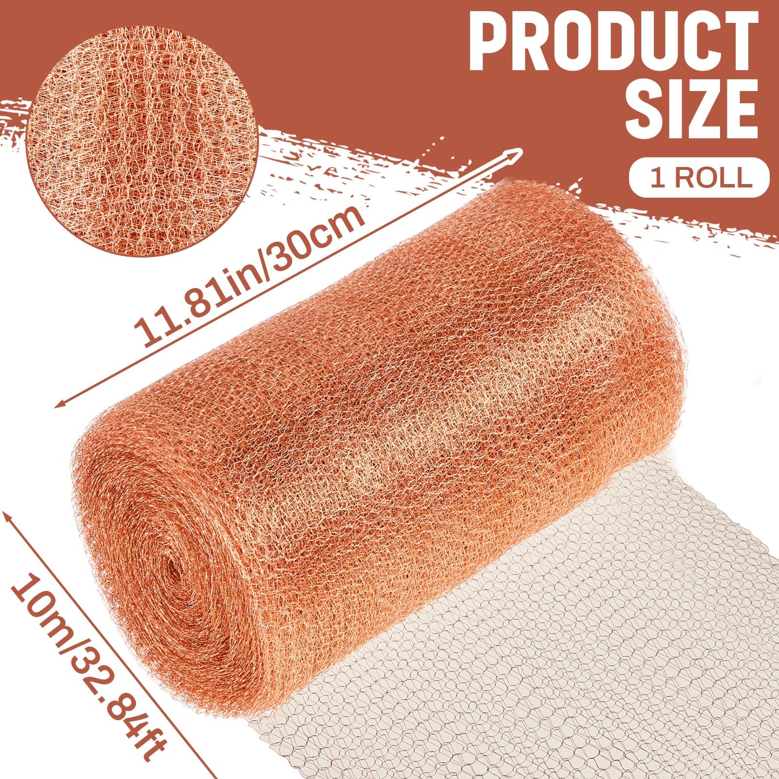 Snapklik.com : Gisafai 12 X 32 Ft Copper Mesh Rodent Control Copper ...